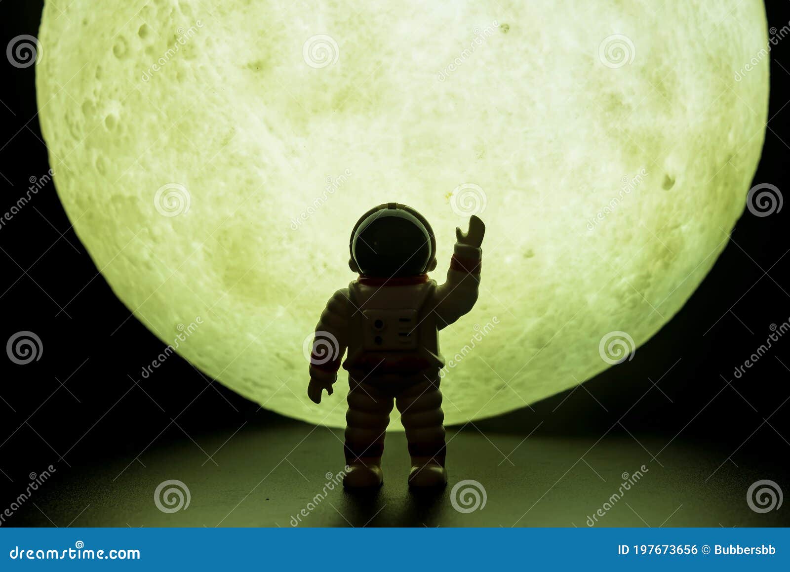The Astronaut Man on the Moon.Space Explorer Concept Stock Photo ...