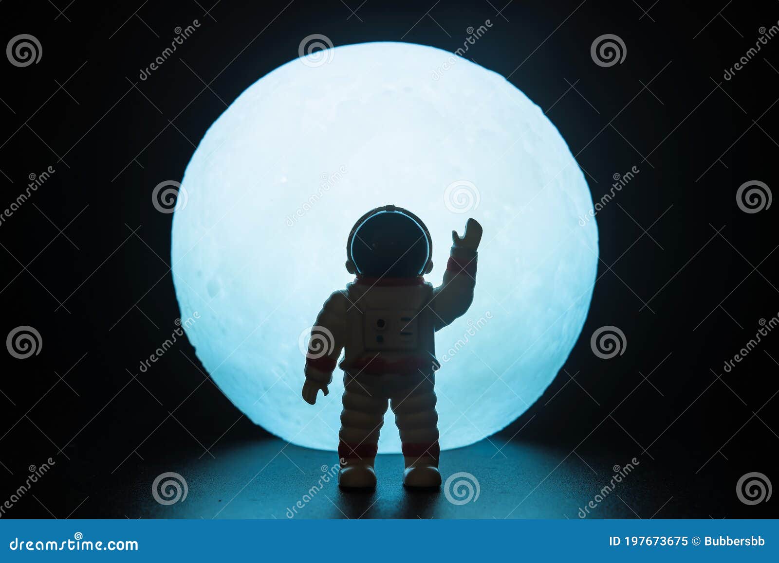 The Astronaut Man on the Moon.Space Explorer Concept Stock Image ...