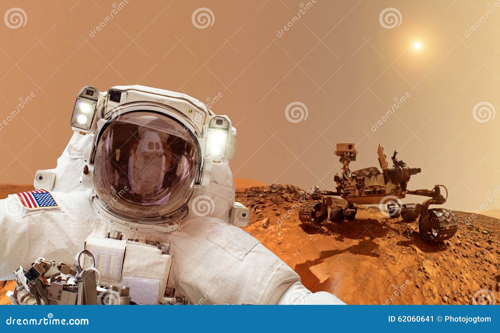 Astronaut on Mars - Elements of this Image Furnished by NASA Stock ...