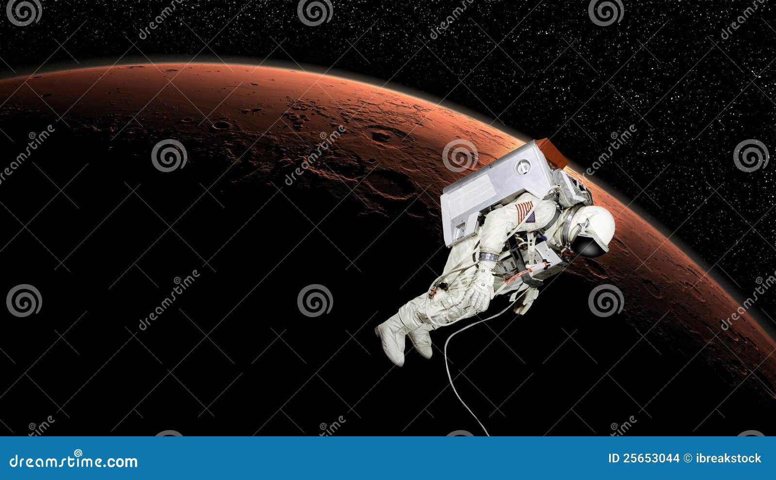 Astronaut in mars orbit stock photo. Image of spacewalk - 25653044