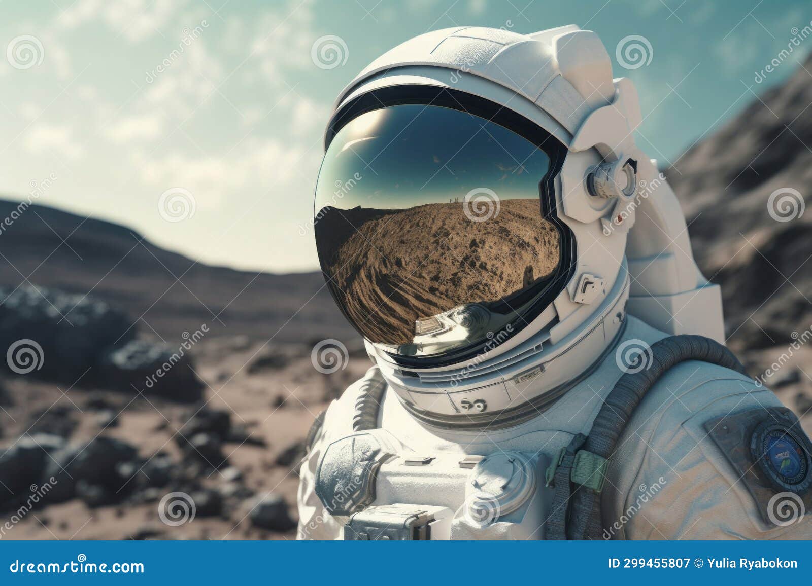 Astronaut Mirror Reflection Vision. Generate Ai Stock Illustration ...