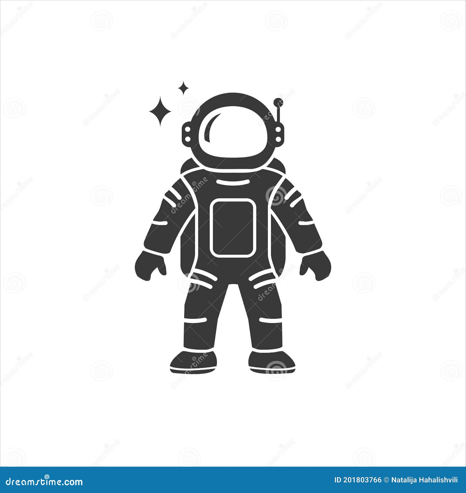 Astronaut in Modern Flat Style Icon Vector Illustration Stock Vector ...