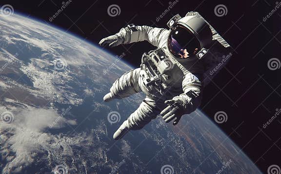 An Astronaut at the Moon on a Spacewalk. NASA Provided these Image ...