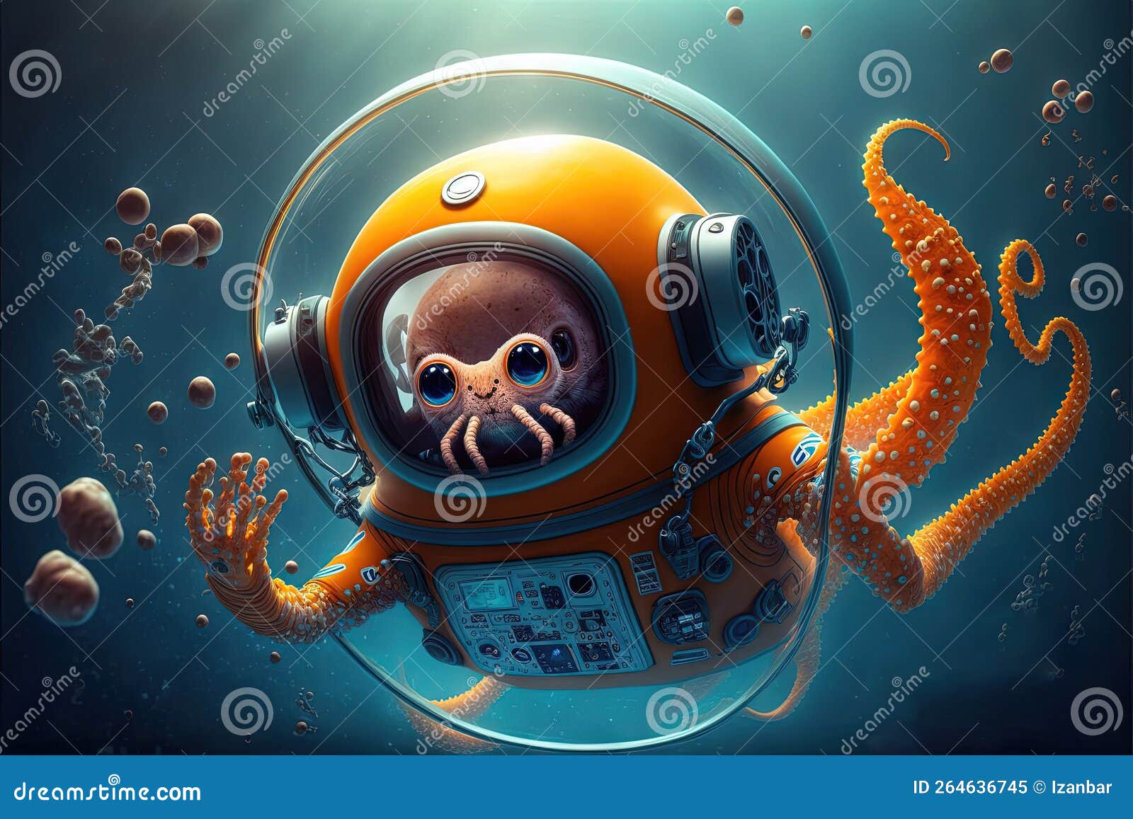 Astronaut Octopus in Space Illustrations Generative Ai Stock ...