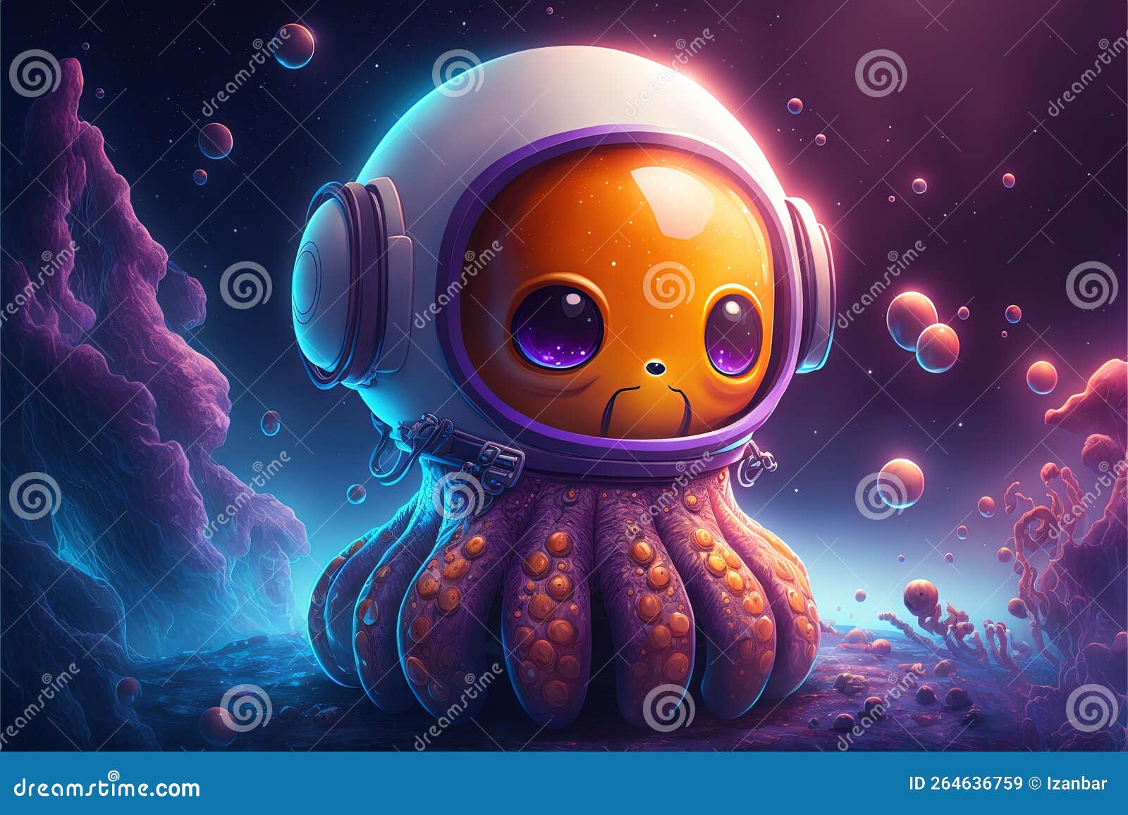 Astronaut Octopus in Space Illustrations Generative Ai Stock ...
