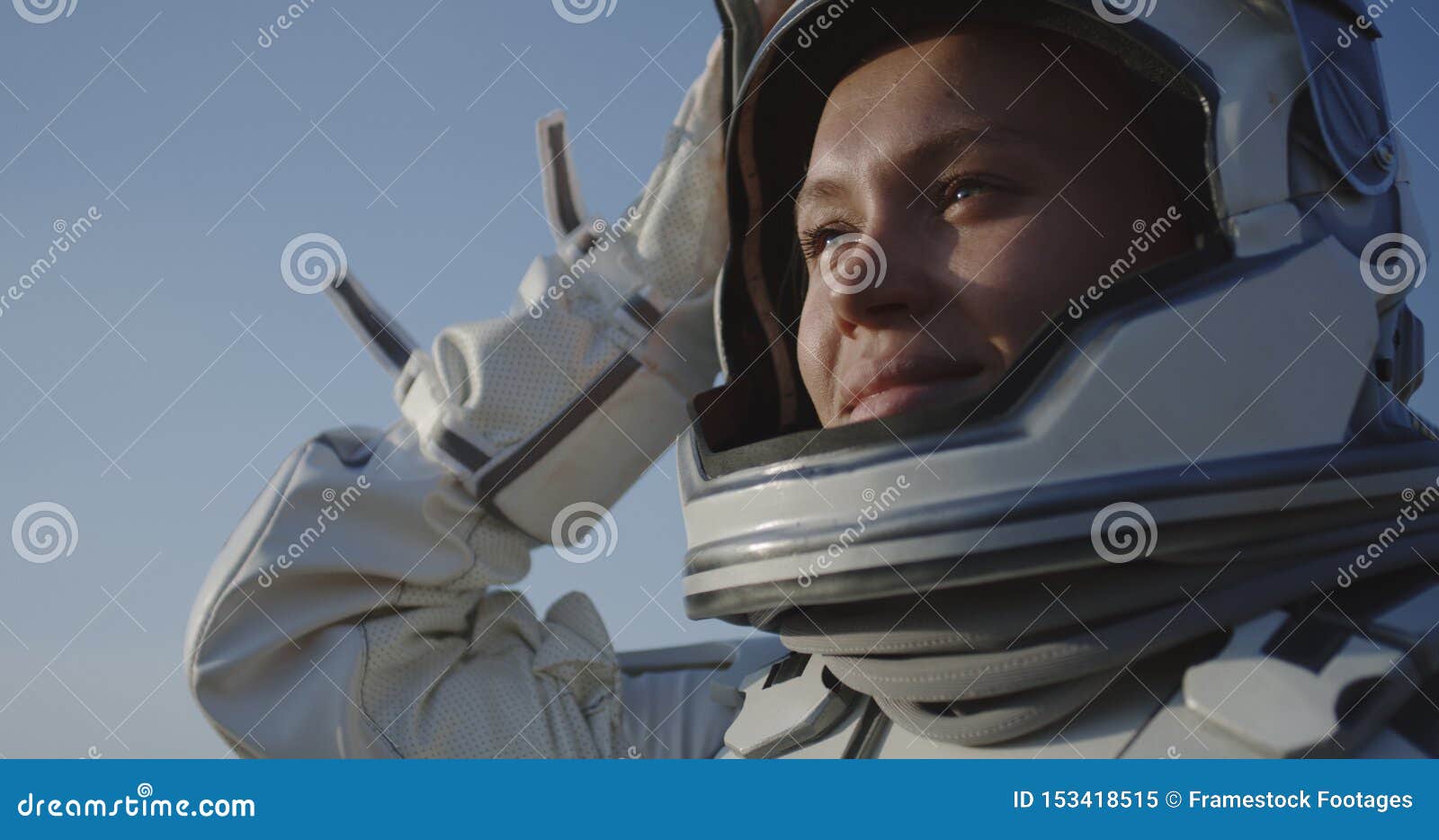 Astronaut opening helmet stock image. Image of astronaut - 153418515
