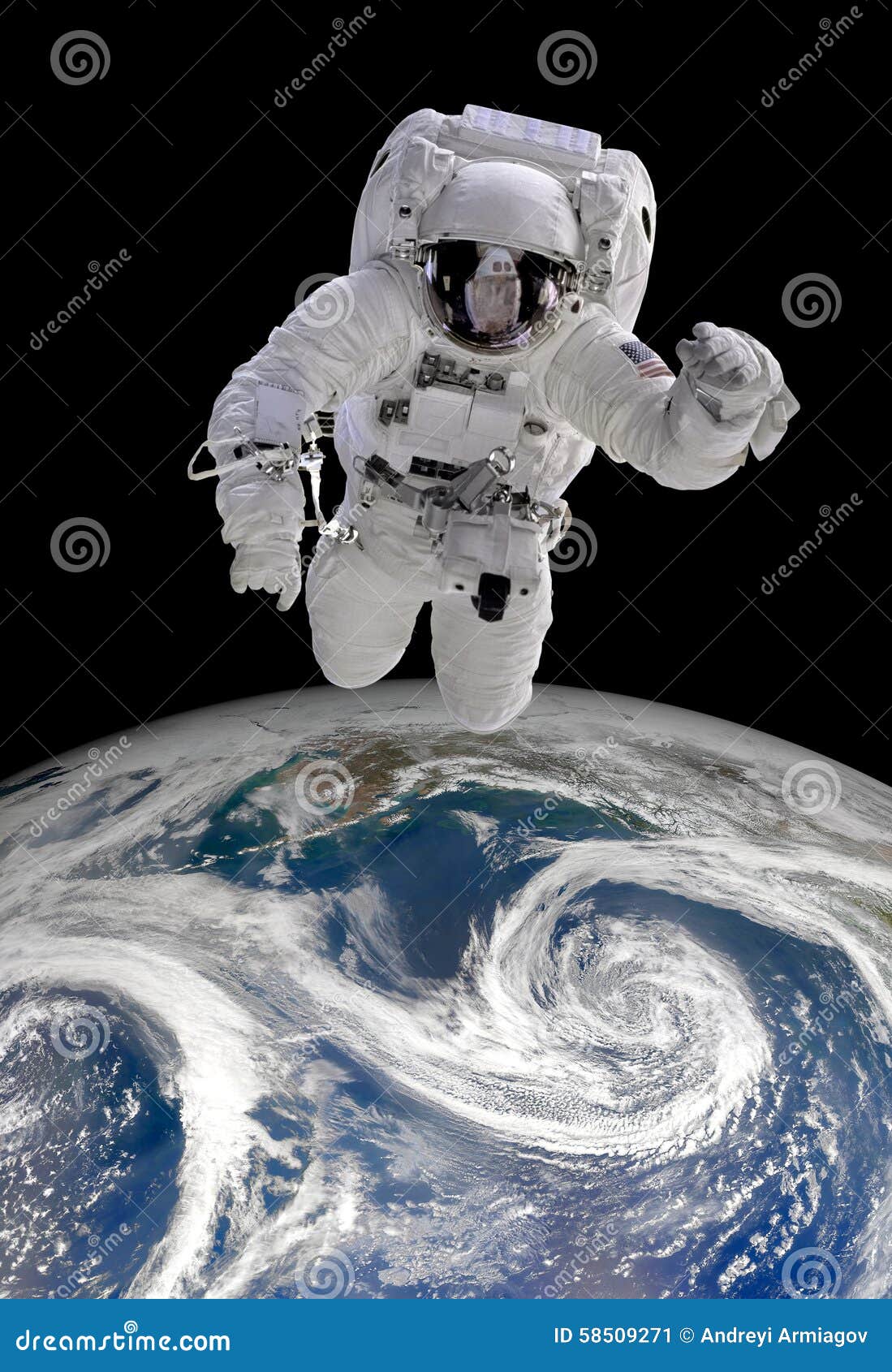 Astronaut in outer space stock image. Image of people - 58509271