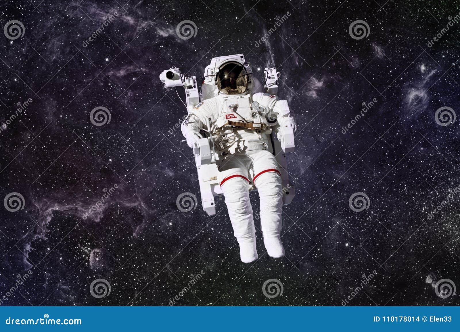 Astronaut in outer space. editorial stock image. Image of earth - 110178014