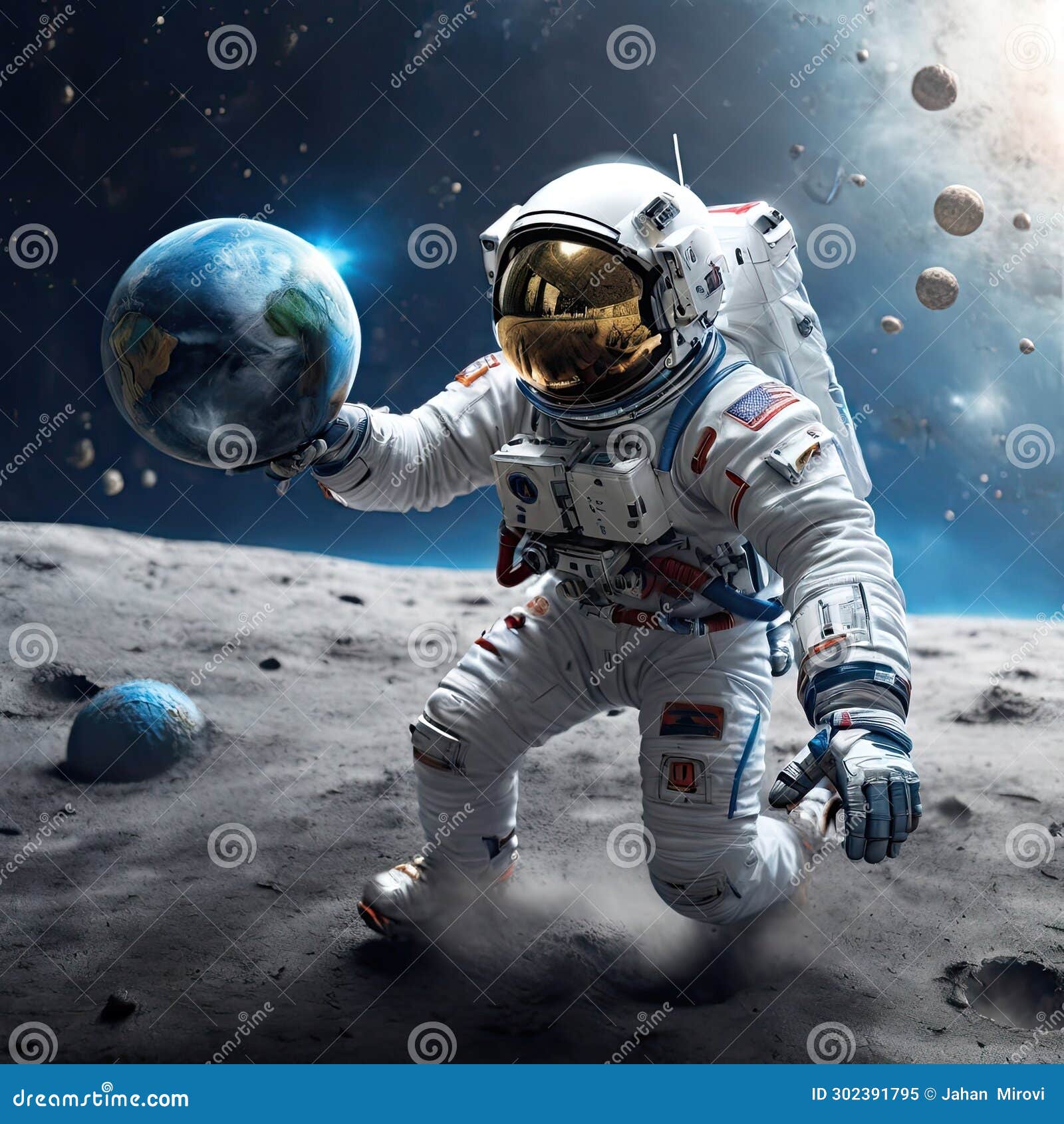 Astronaut in Outer Space, an Astronaut or Spaceman in Outer Space ...