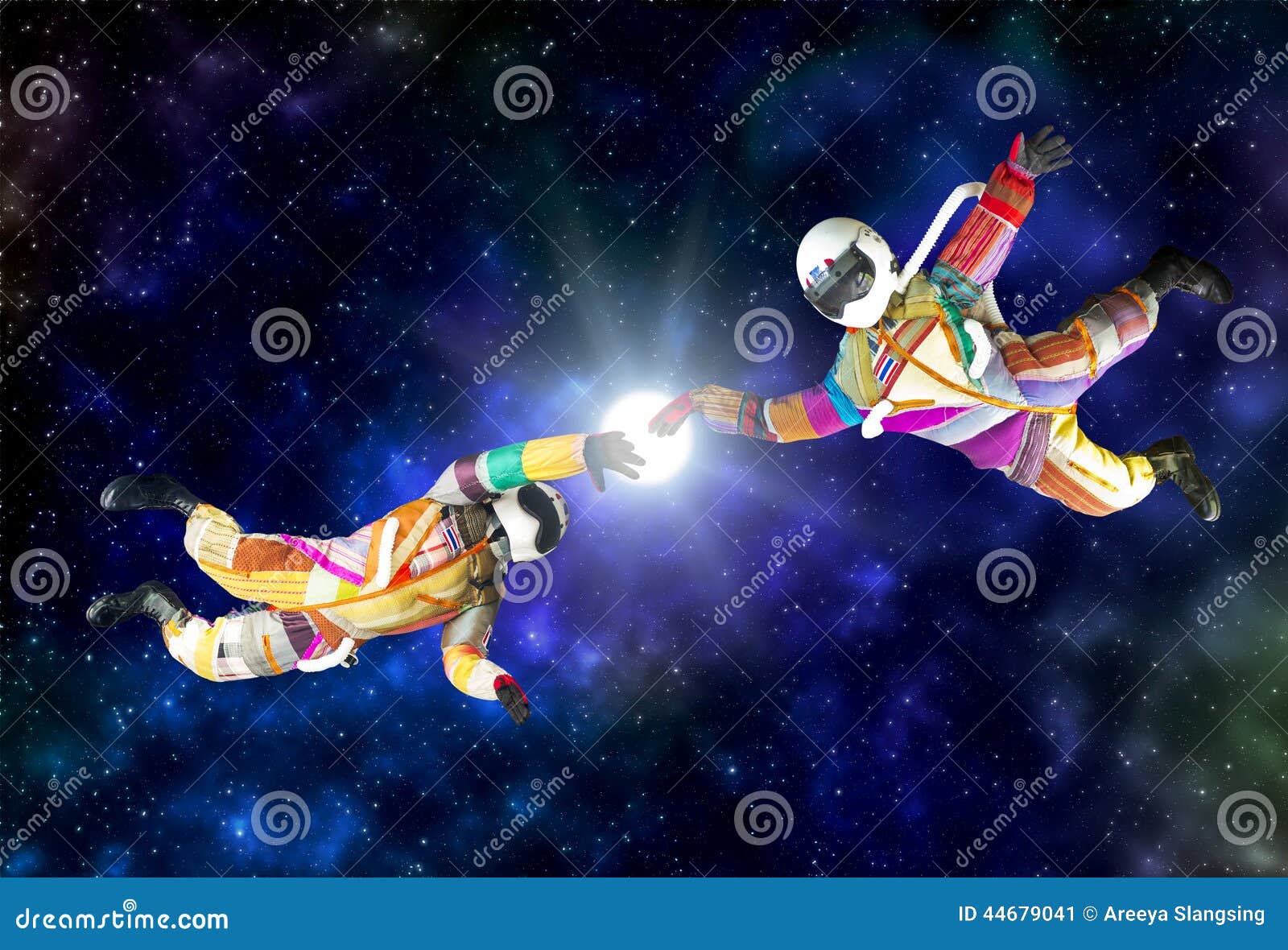 Astronaut on outer space stock image. Image of travel - 44679041