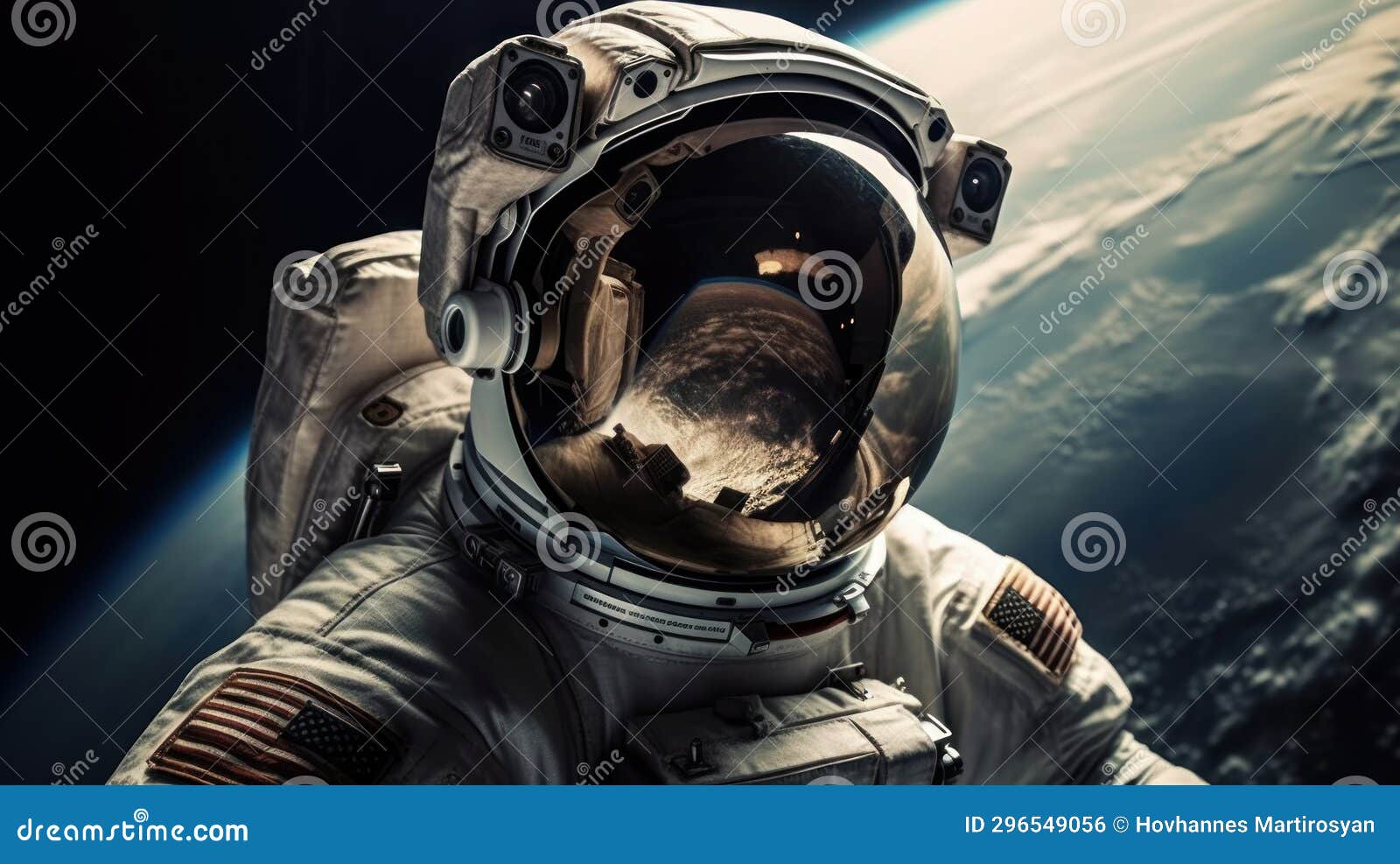 Astronaut in Outer Space. Astronaut on the Moon. Astronaut Concept with ...
