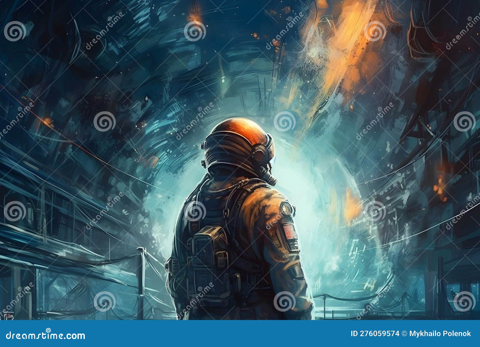 Astronaut in Outer Space. Neural Network AI Generated Stock ...