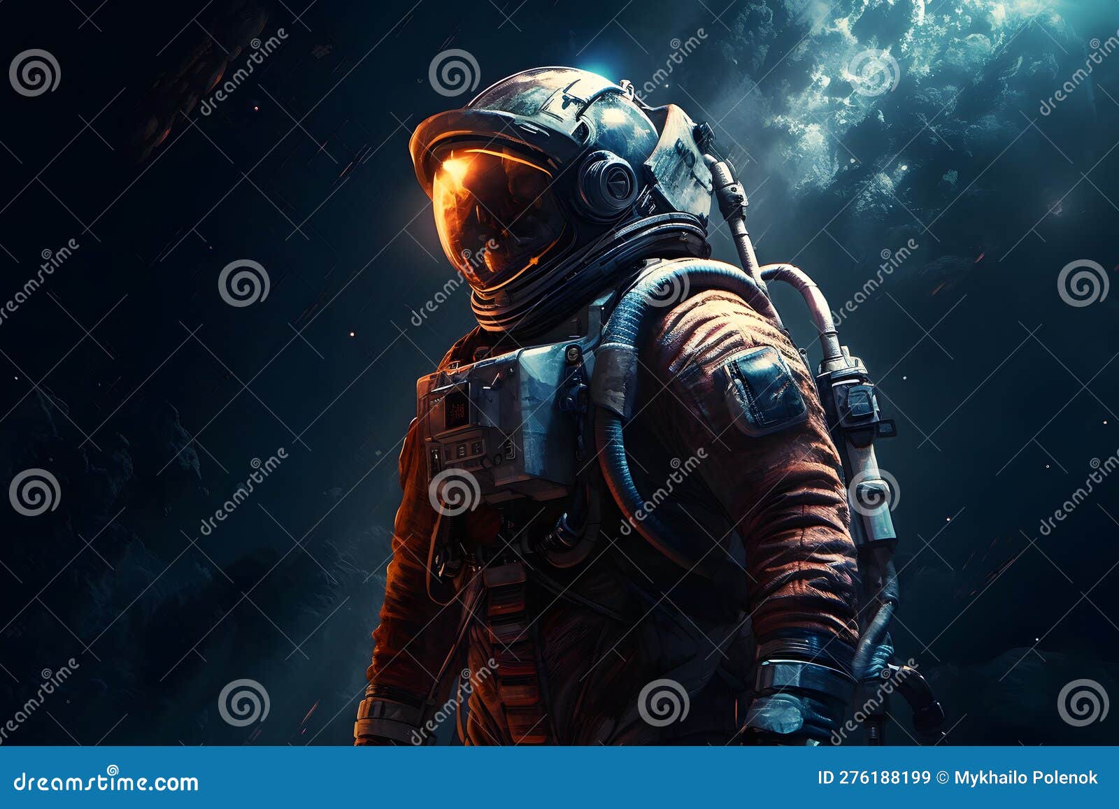 Astronaut in Outer Space. Neural Network AI Generated Stock ...