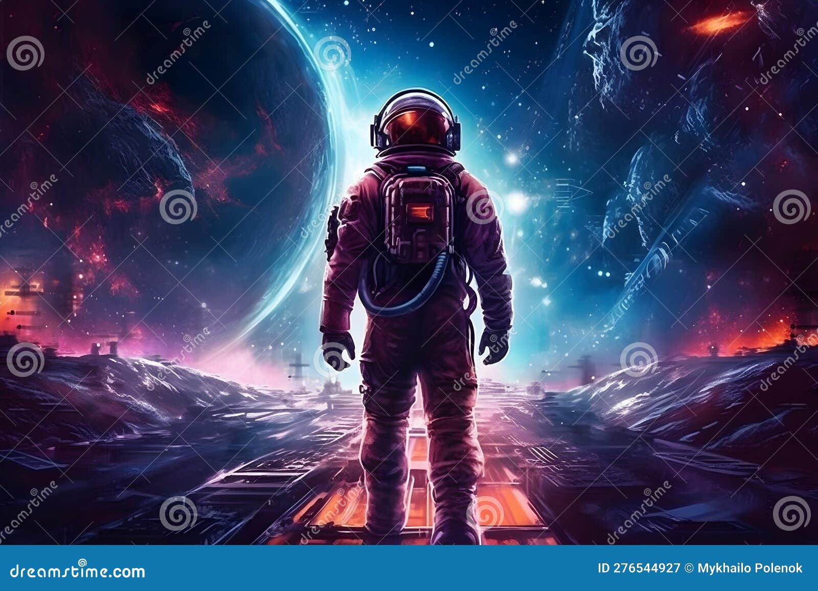 Astronaut in Outer Space. Neural Network AI Generated Stock ...