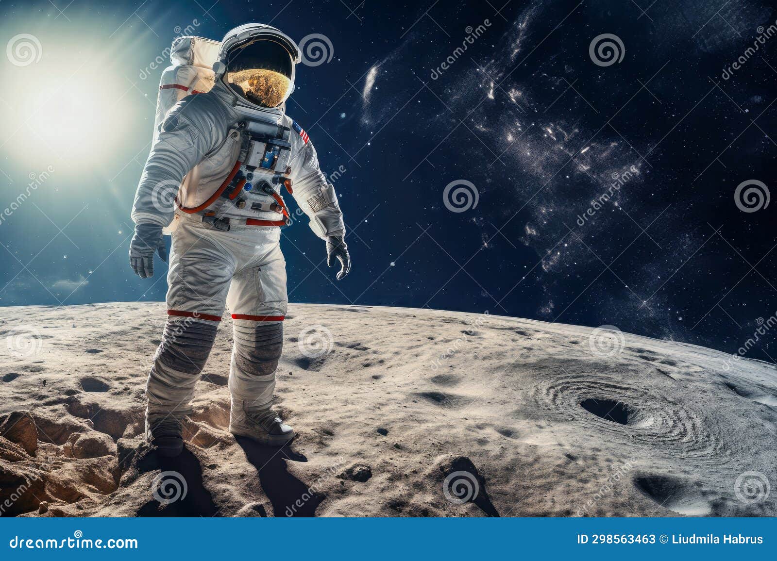 Astronaut in Outer Space. Science Fiction Art. Stock Illustration ...
