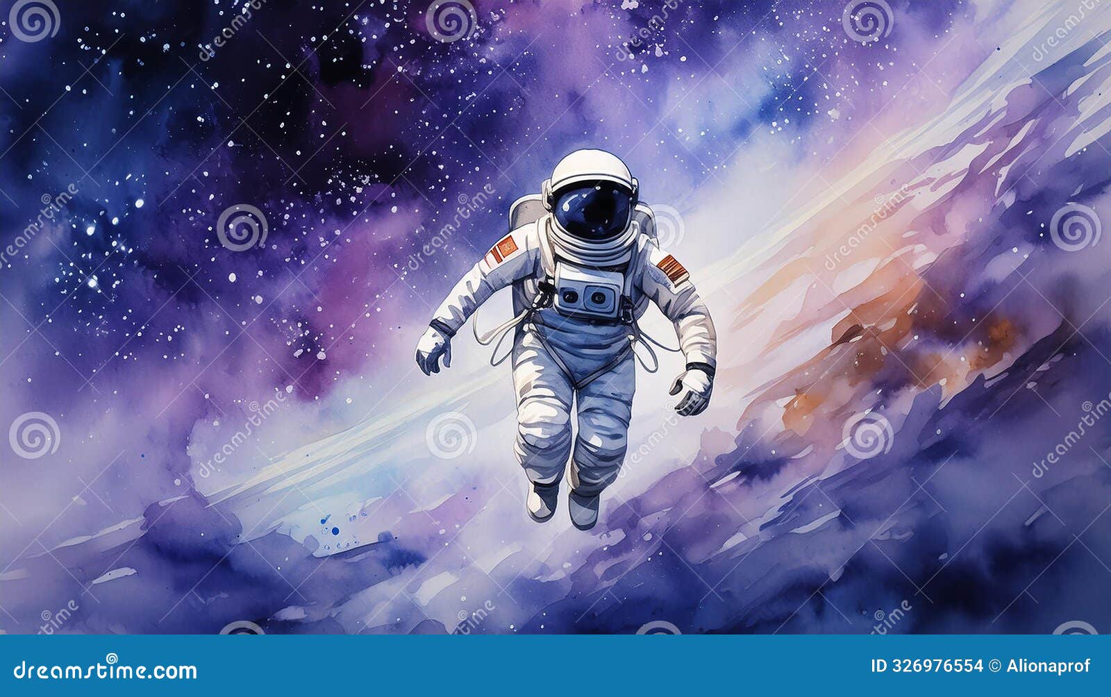 Astronaut in Outer Space. Science Fiction. Spaceman in Spacesuit ...