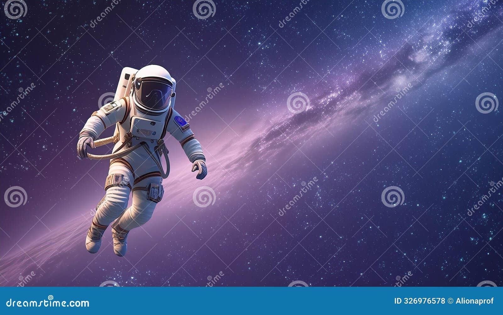 Astronaut in Outer Space. Science Fiction. Spaceman in Spacesuit ...