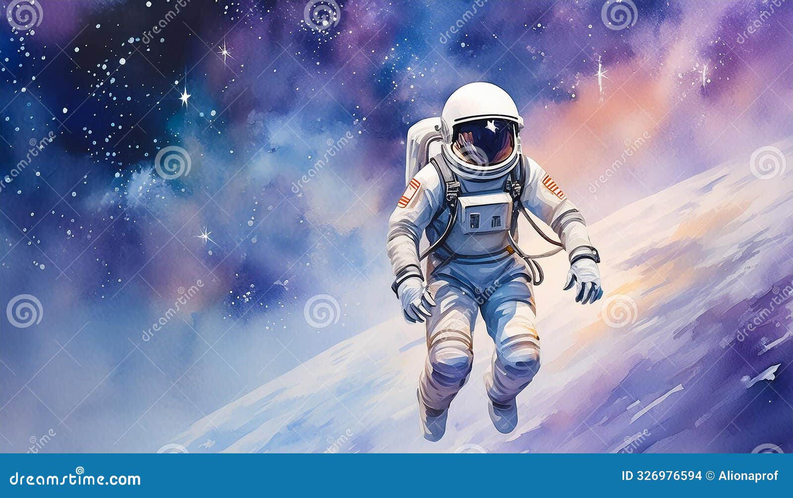 Astronaut in Outer Space. Science Fiction. Spaceman in Spacesuit ...