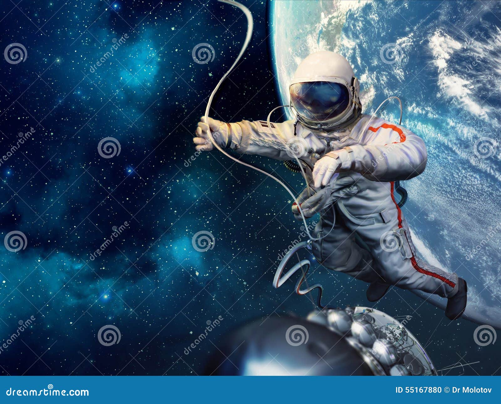 Astronaut in outer space stock illustration. Illustration of astronaut ...