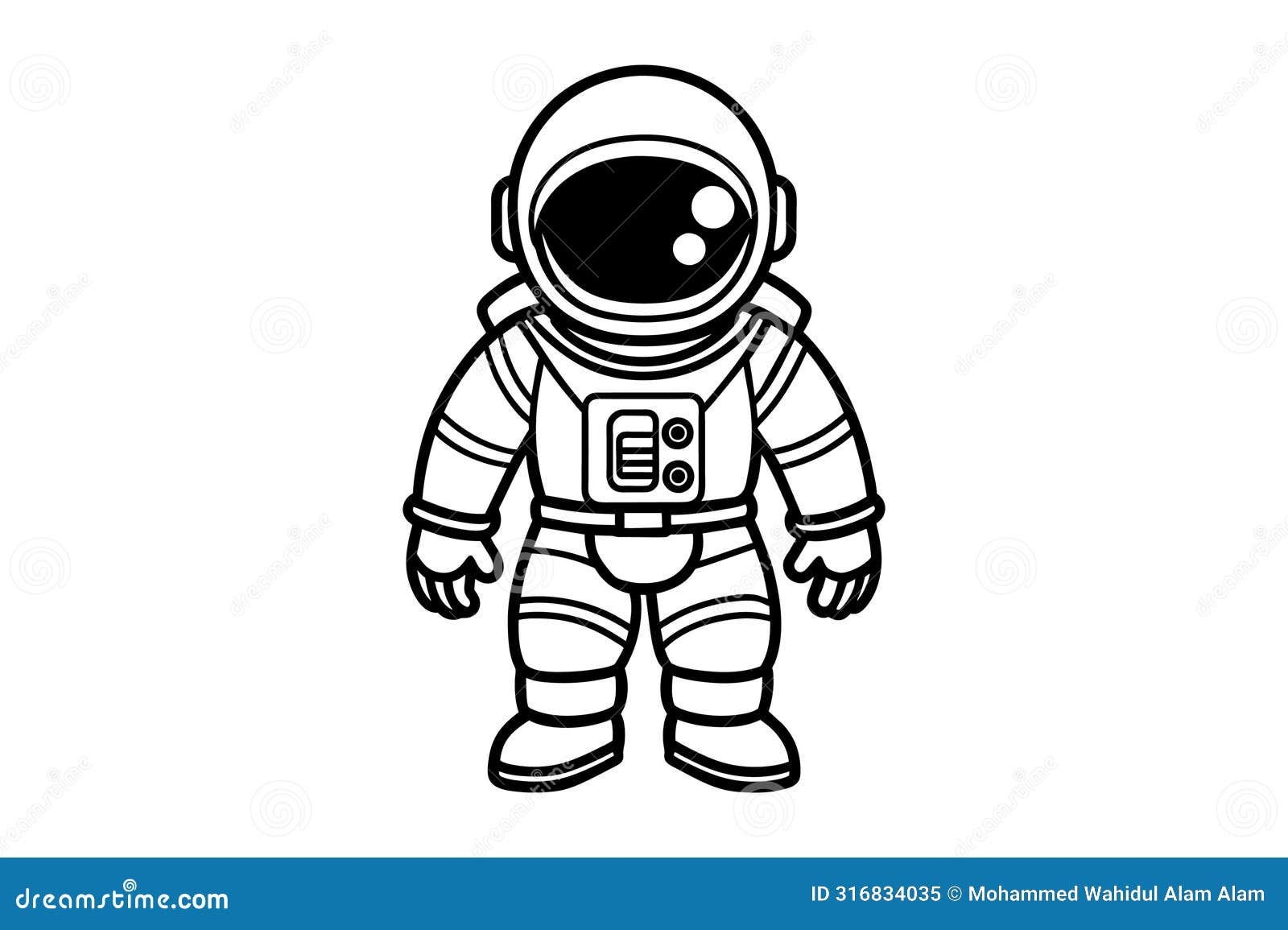 Astronaut Outline Icon Vector Illustration | CartoonDealer.com #113217150