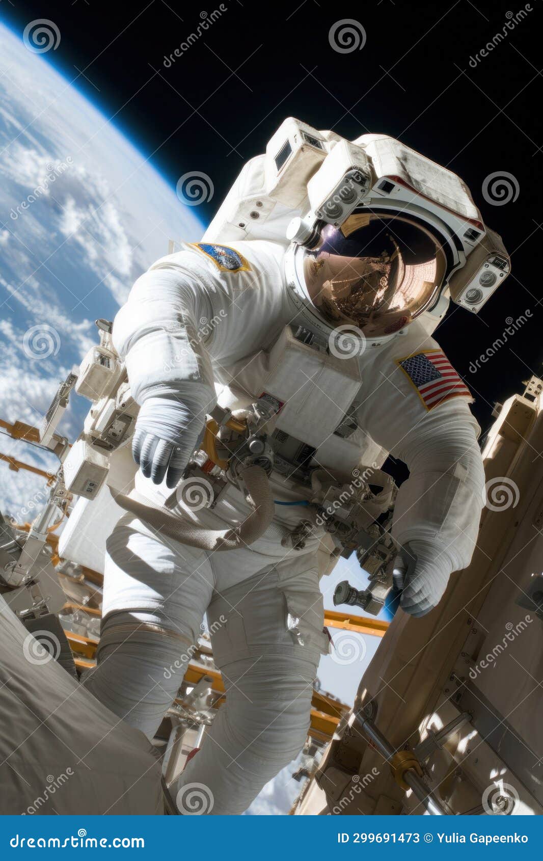 Astronaut Performing A Spacewalk Or Extravehicular Activity (EVA ...