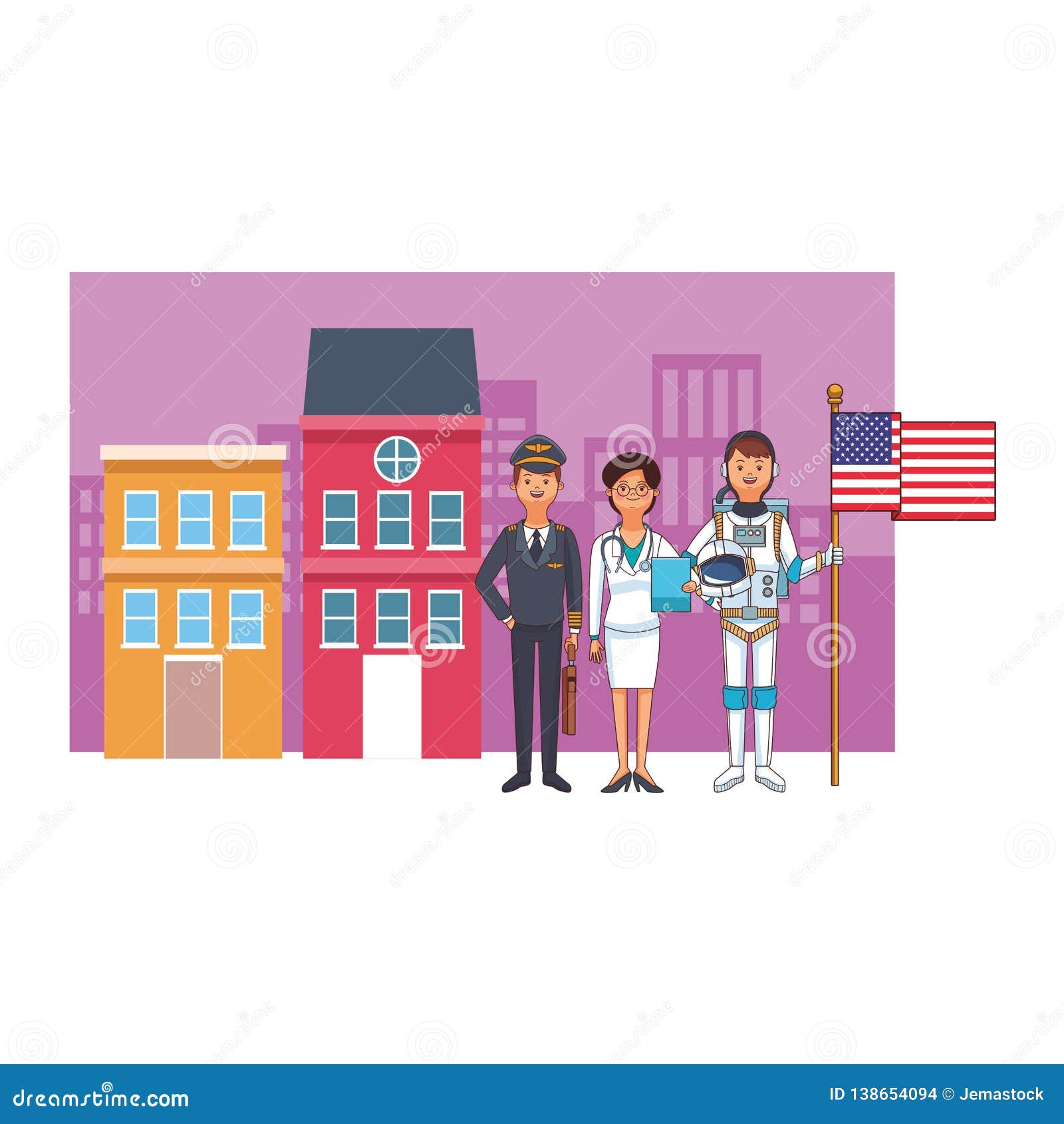 Astronaut pilot and doctor stock vector. Illustration of service ...