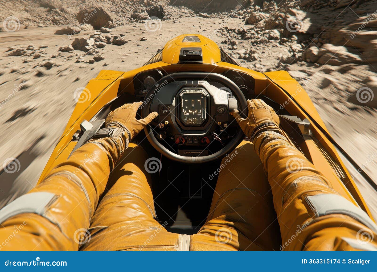 Astronaut Piloting Rover on Lunar Surface with Advanced Control System ...