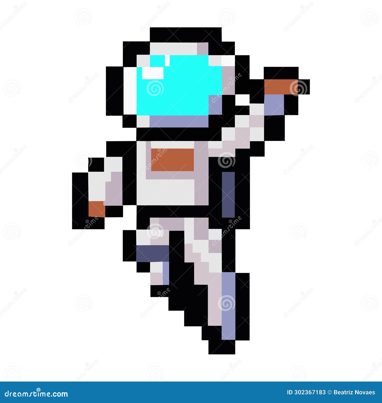 Astronaut Pixel Art Animated Game Design 8 Bit and 16 Bit Stock Vector ...
