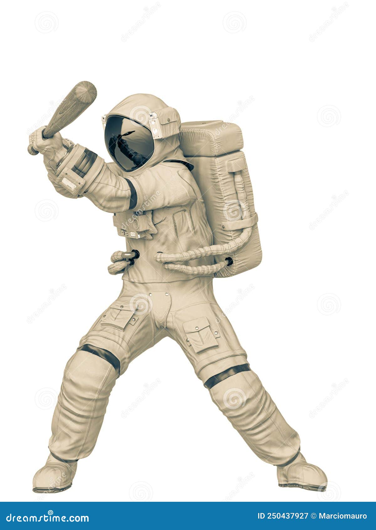Astronaut is Playing Baseball Stock Illustration - Illustration of ...