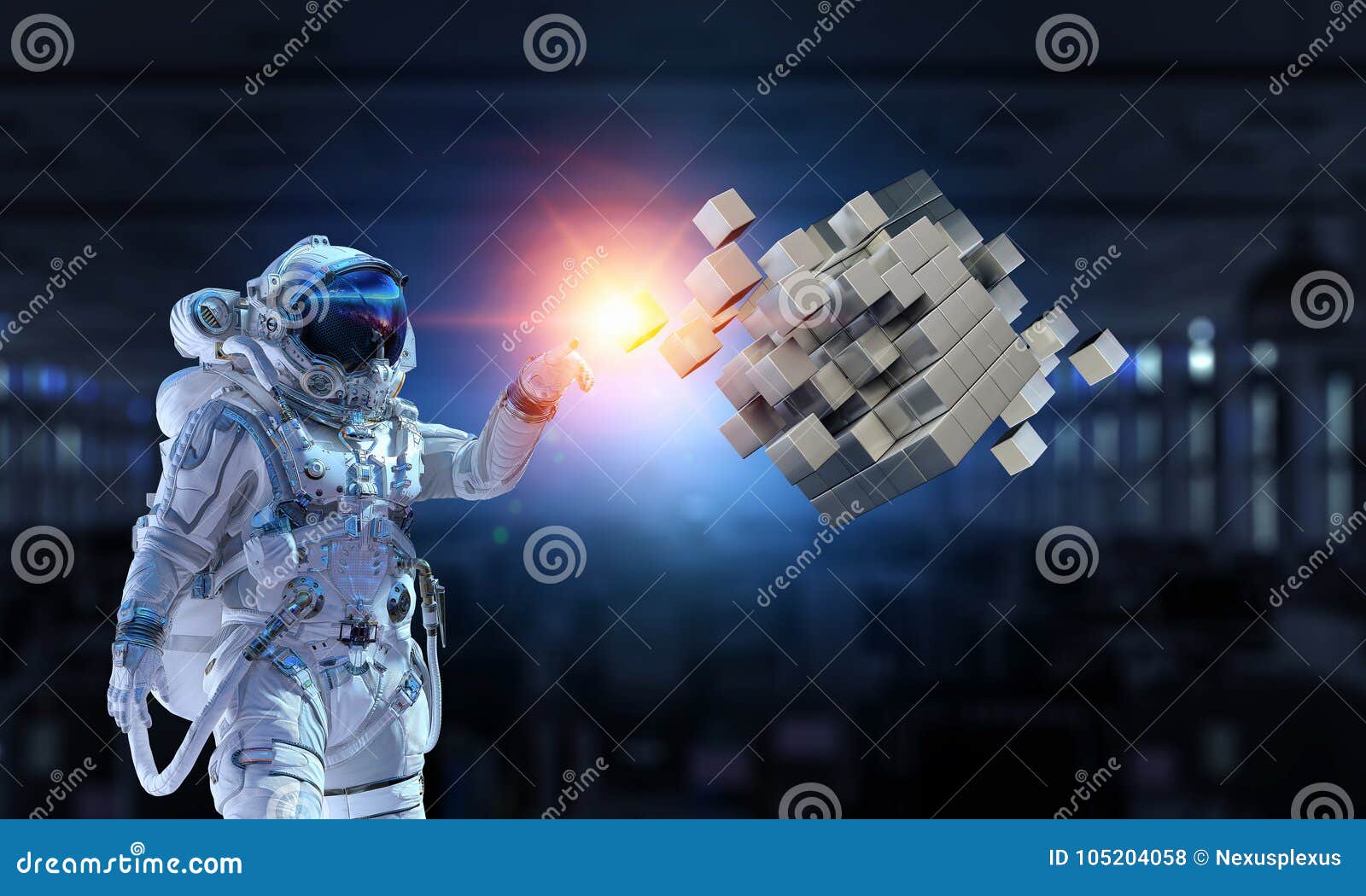 Spaceman and His Mission. Mixed Media Stock Photo - Image of astronomy ...