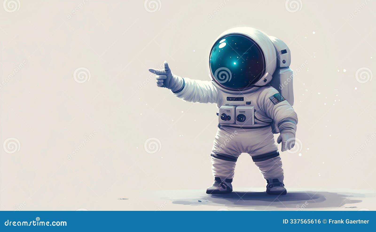 Astronaut Pointing at Stars while Standing on the Lunar Surface in this ...