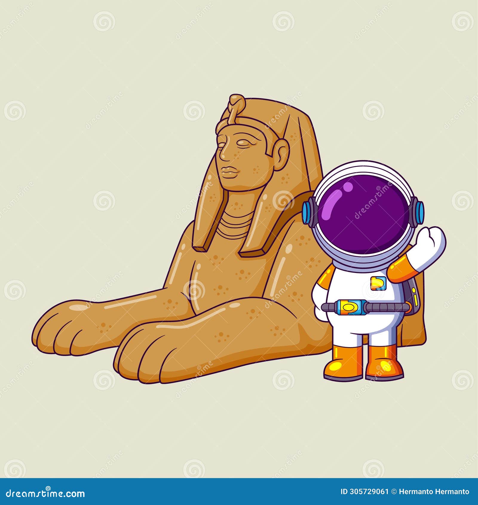 Sphinx And Pyramid Famous Landmark Of Egypt,cartoon Version Vector ...