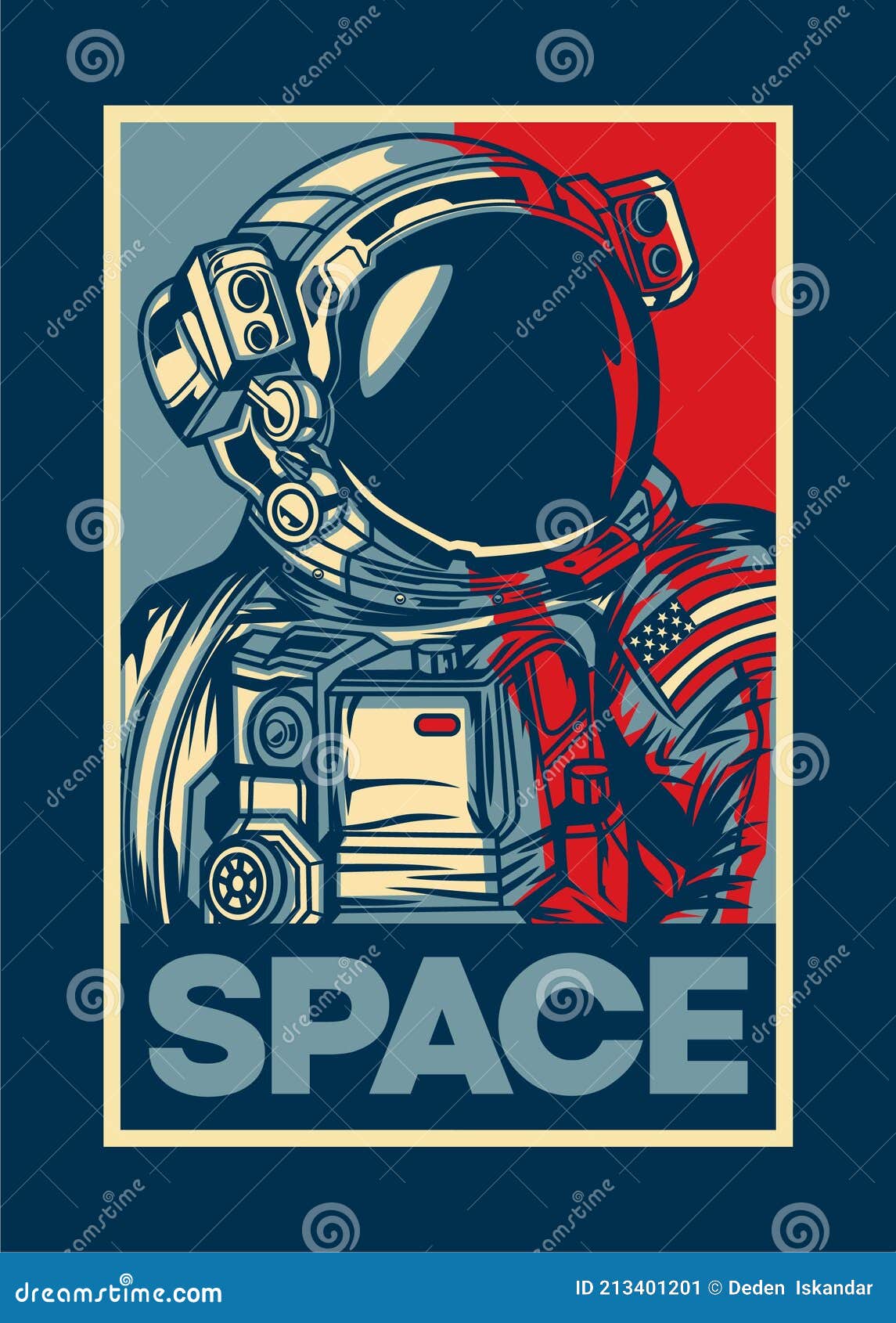 ASTRONAUT POSTER stock vector. Illustration of icon - 213401201