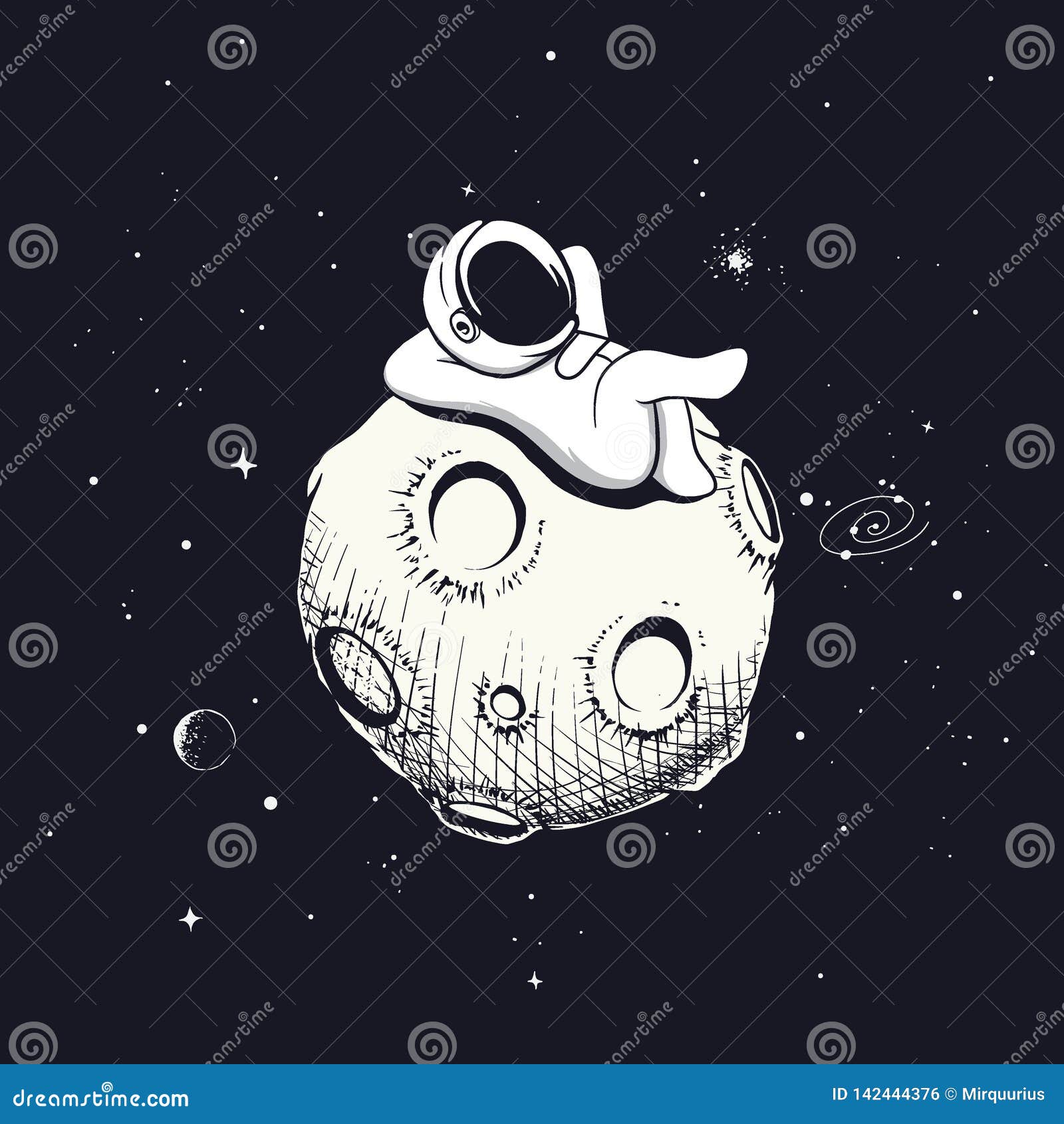 Drawing Of Astronaut On Moon
