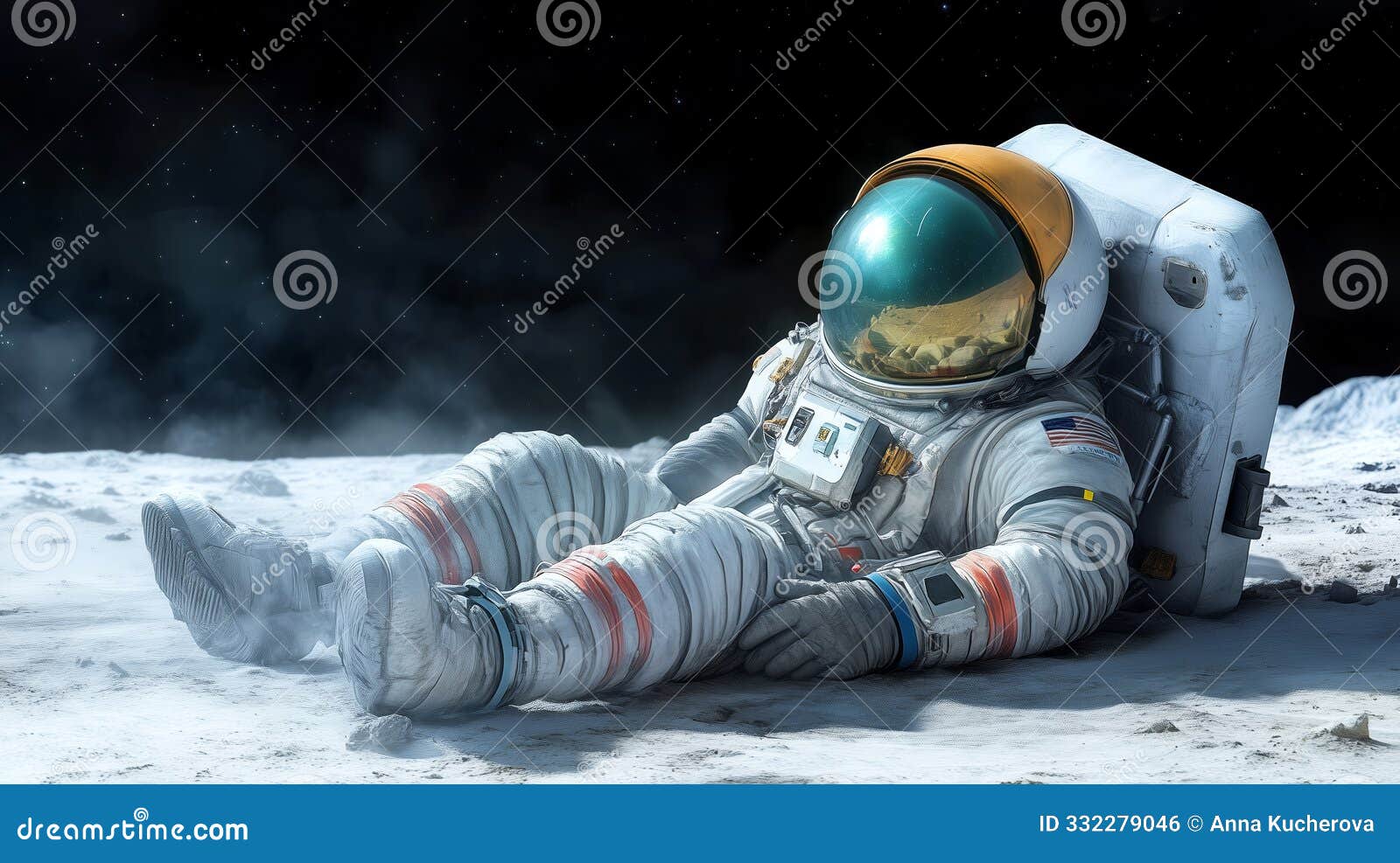 Astronaut Relaxing In Airport Lounge Chair In Modern Terminal With ...