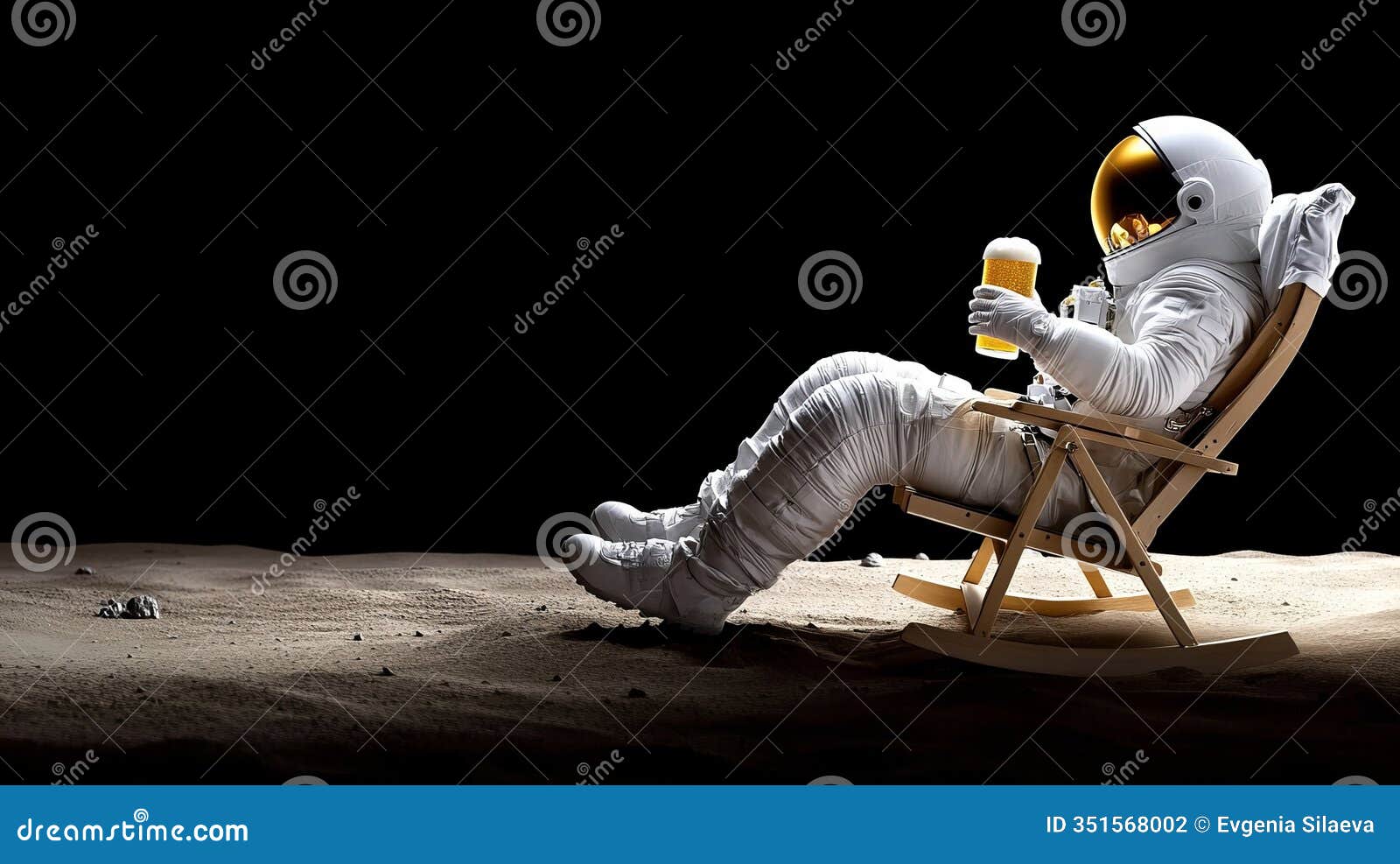 Astronaut Relaxing In Airport Lounge Chair In Modern Terminal With ...