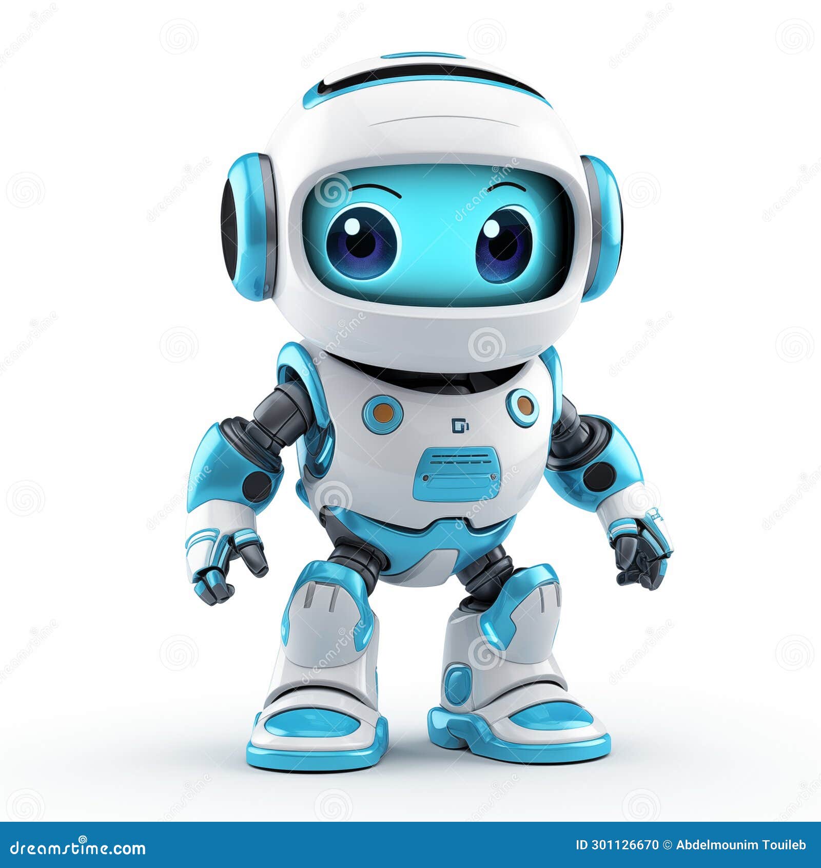 Astronaut Robot 3d Modeling, with Eyes Stock Illustration ...