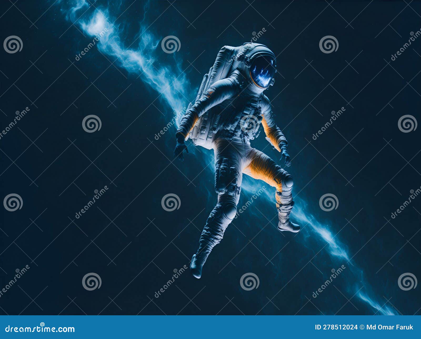 An Astronaut’s Dream of the Galaxy. Stock Illustration - Illustration ...