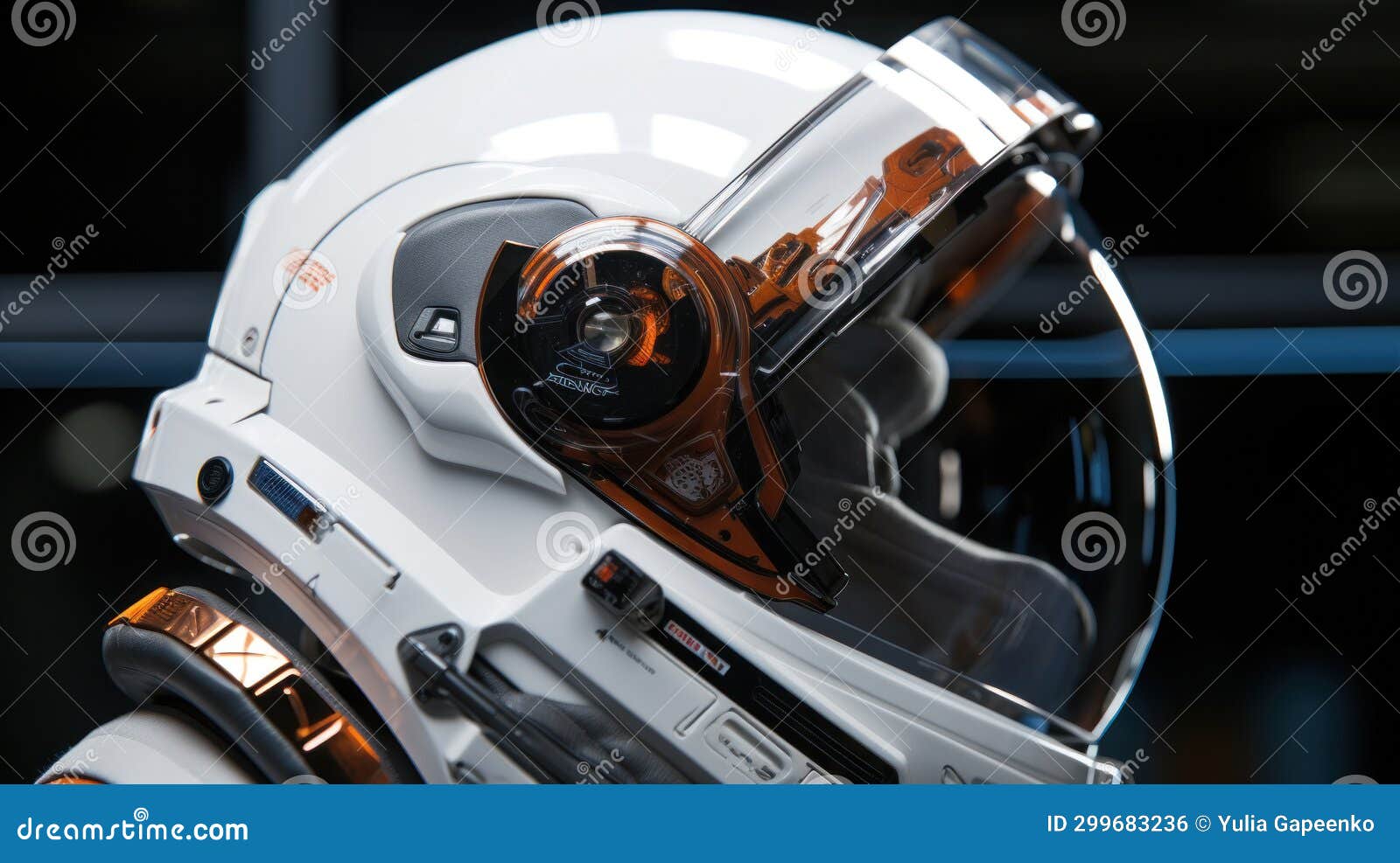 Astronaut S Helmet Visor Reflecting the Stars and Planets Stock Photo ...