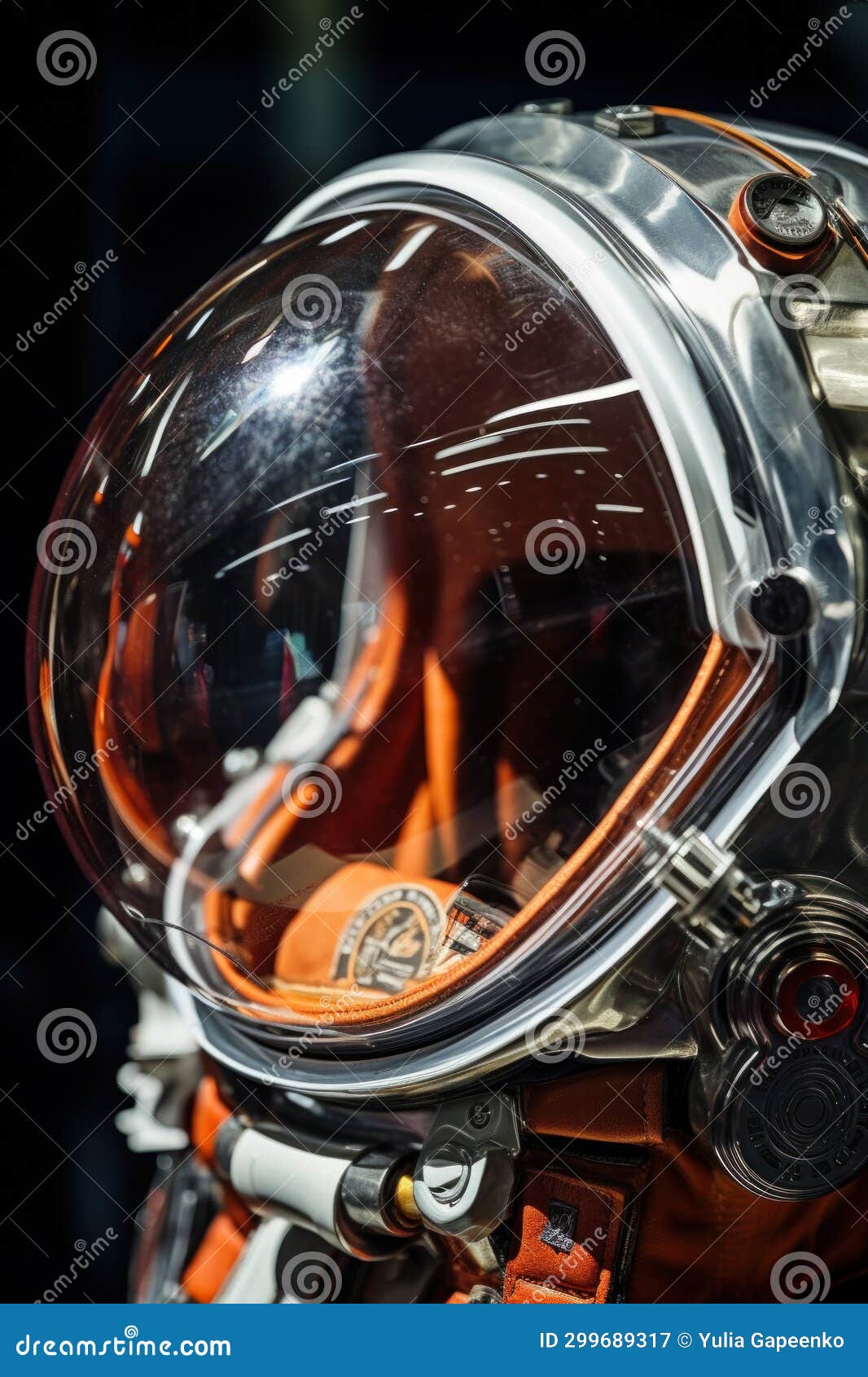 Astronaut S Helmet Visor Reflecting the Stars and Planets Stock Image ...
