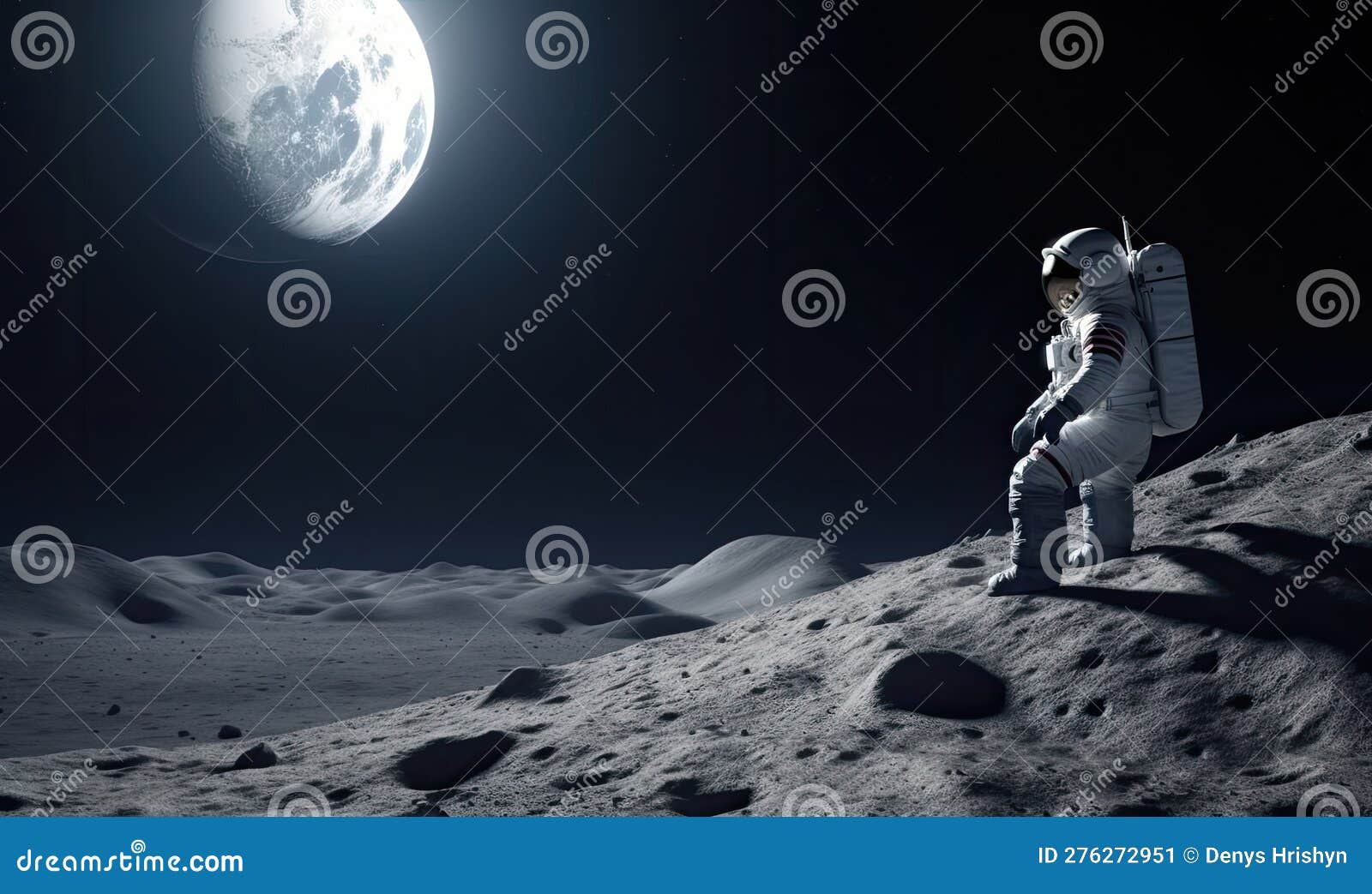 Astronaut S Isolation on Moon Feels Lonely Creating Using Generative AI ...