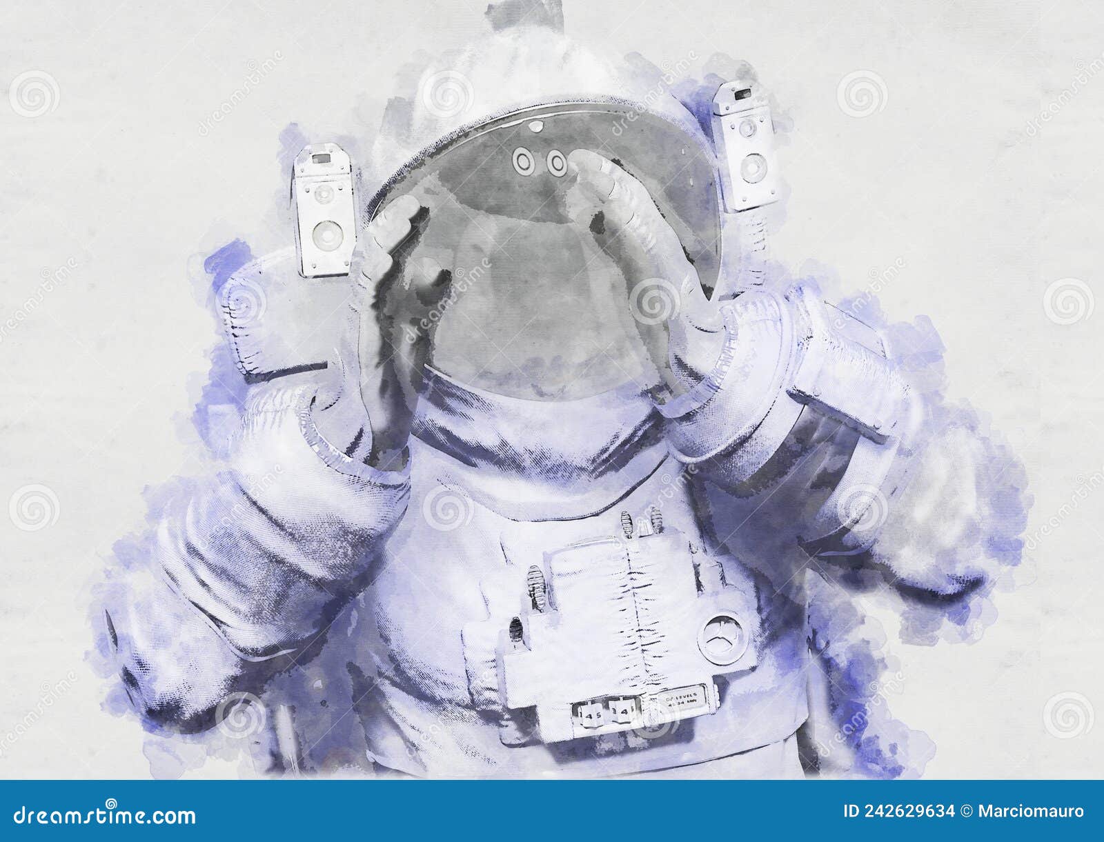 Astronaut is screaming stock illustration. Illustration of concept ...