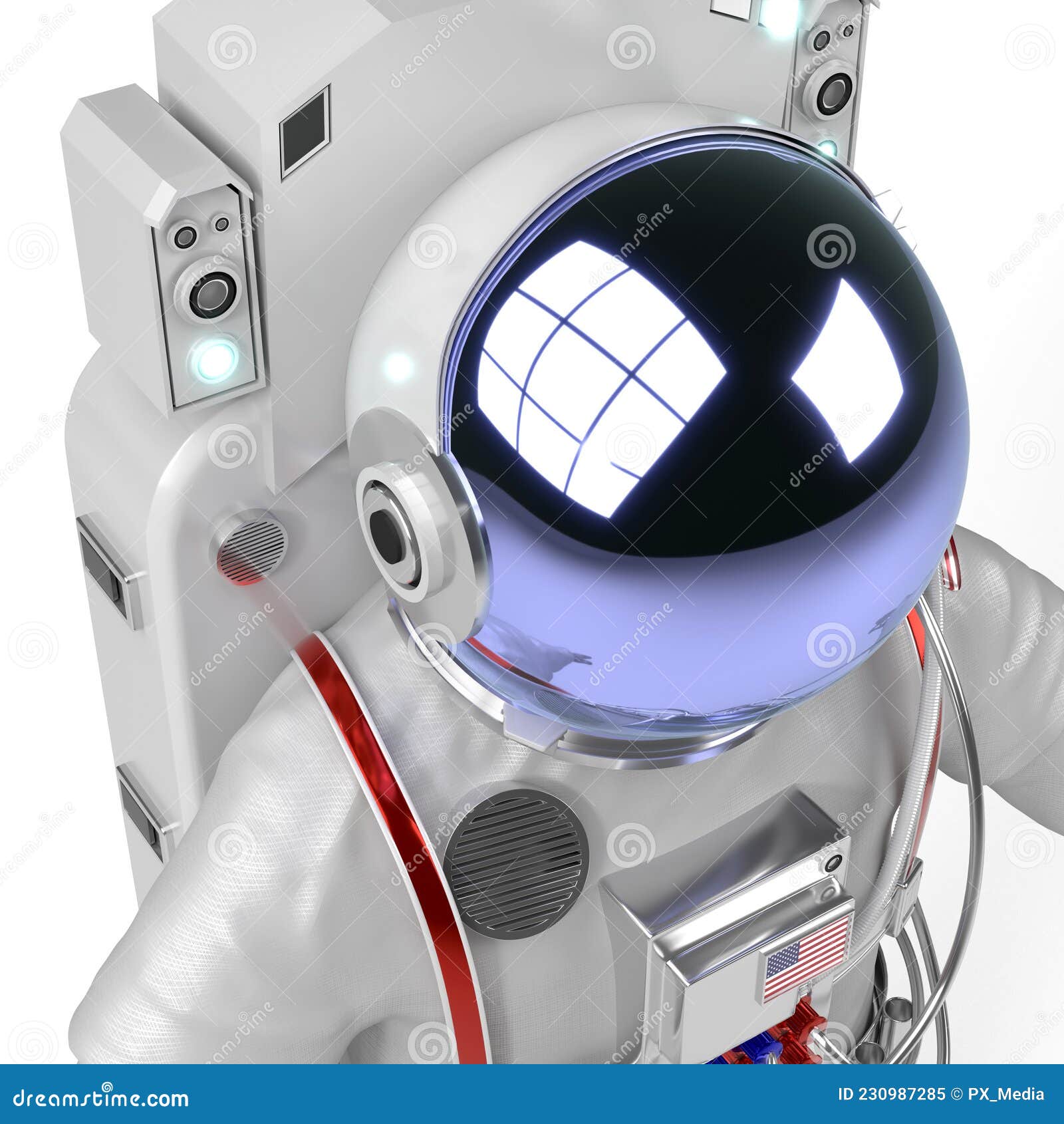 Astronaut, Side View, Close-up Composition Stock Illustration ...