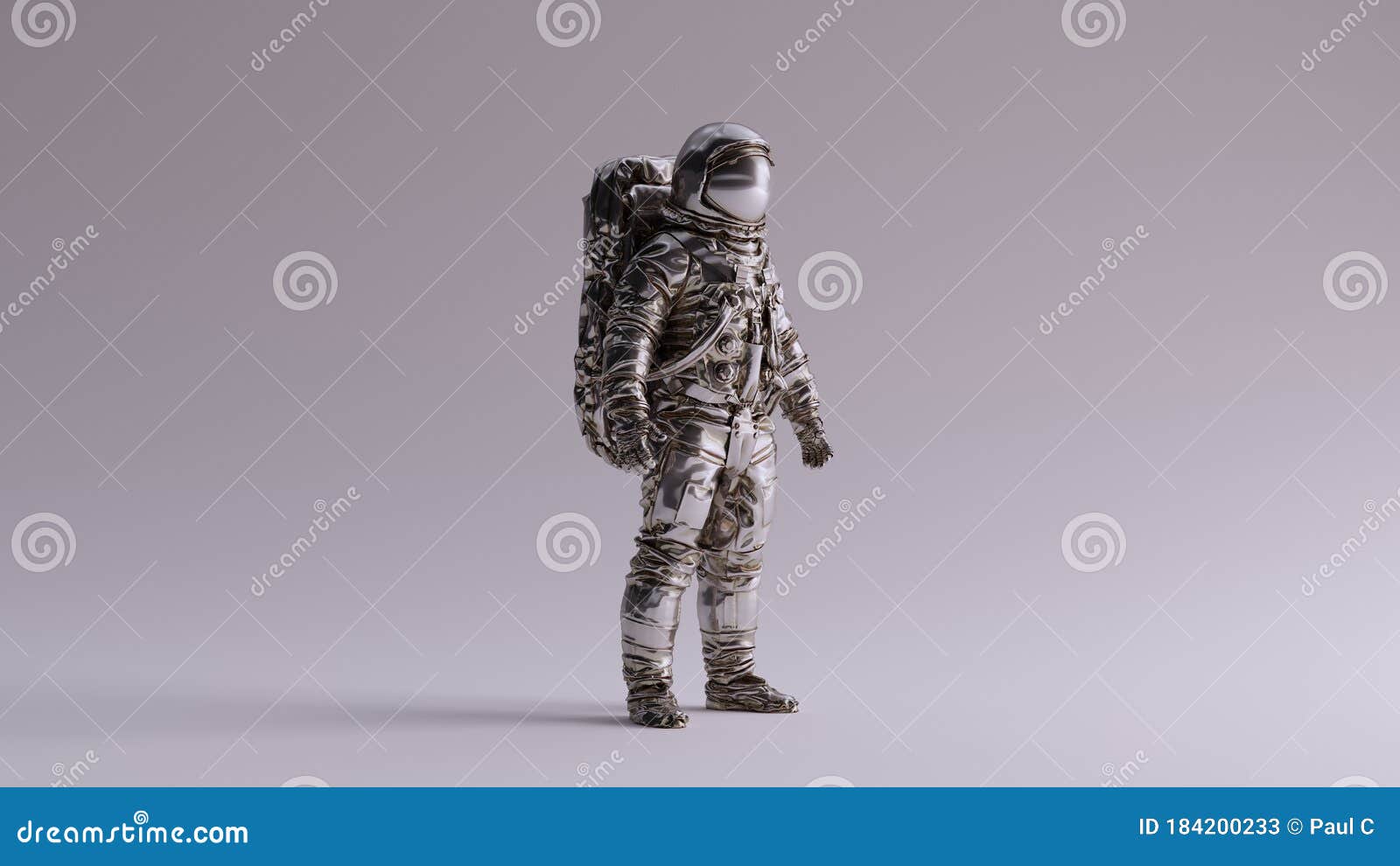 Astronaut Silver Spaceman Astronaut Cosmonaut with Light Grey ...