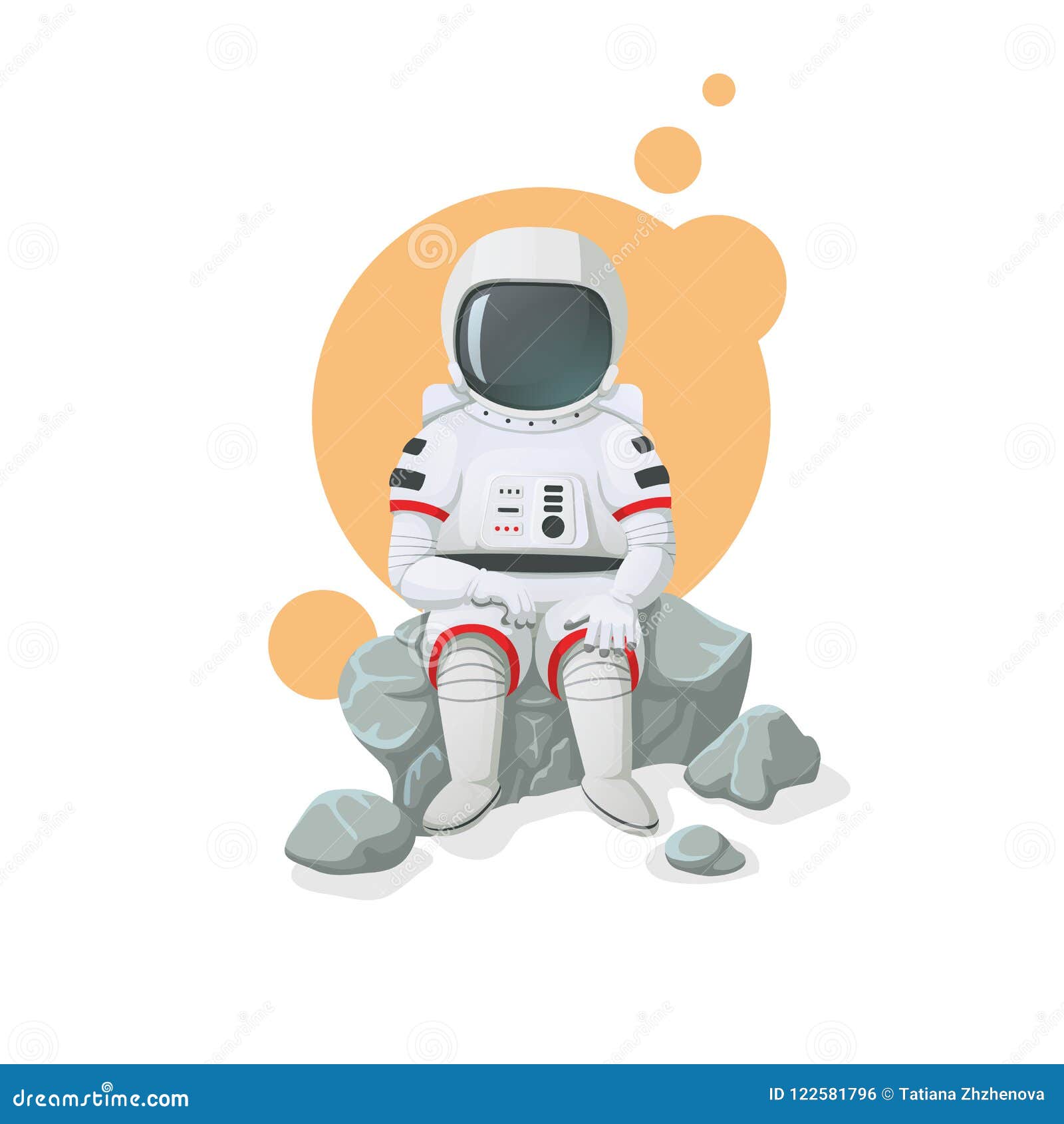 Astronaut Sitting Astride The Rocket Ship Making Peace Signs With Both ...