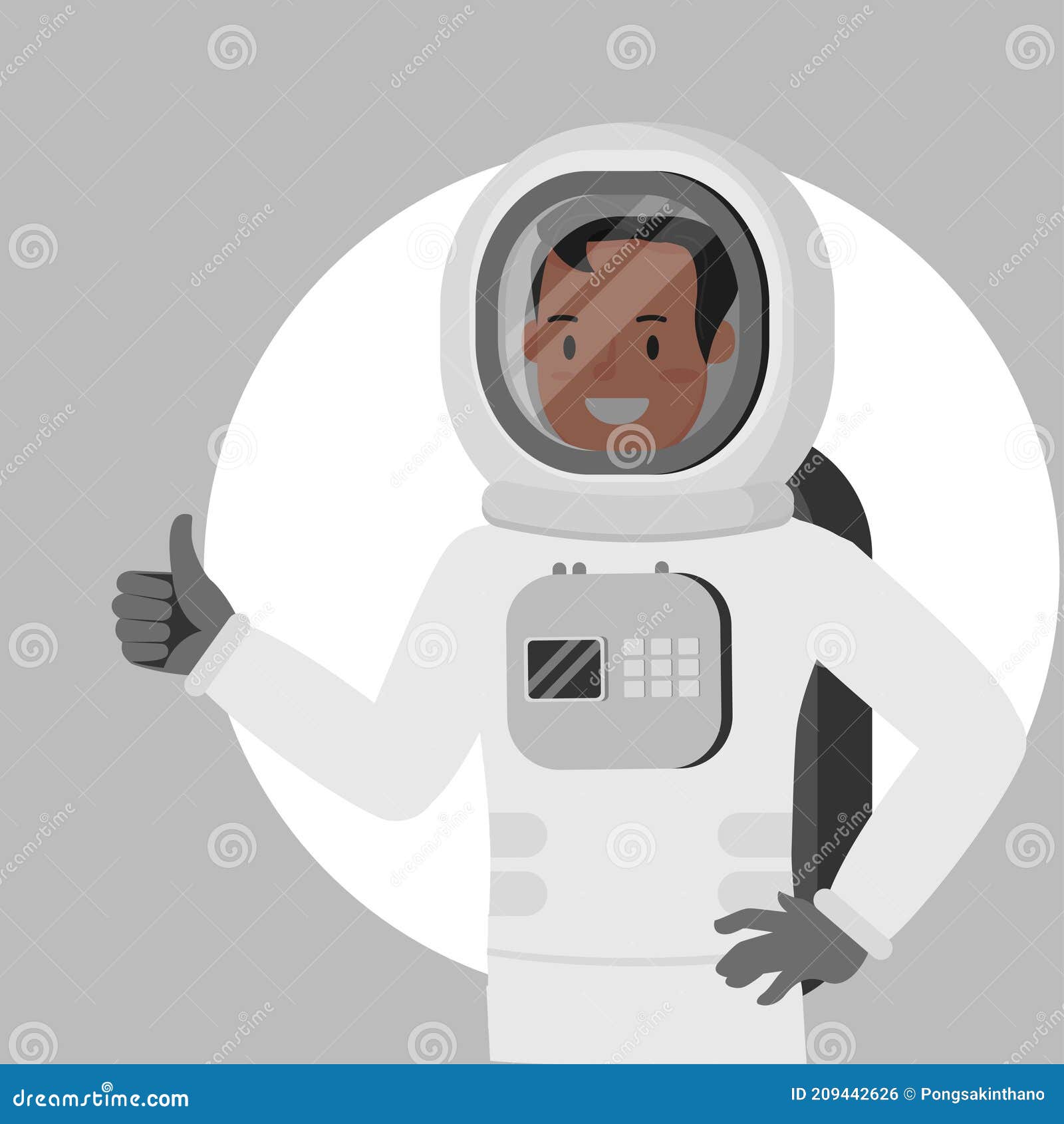 Astronaut Smile Thumb Up Like Character Vector Design Stock Vector ...