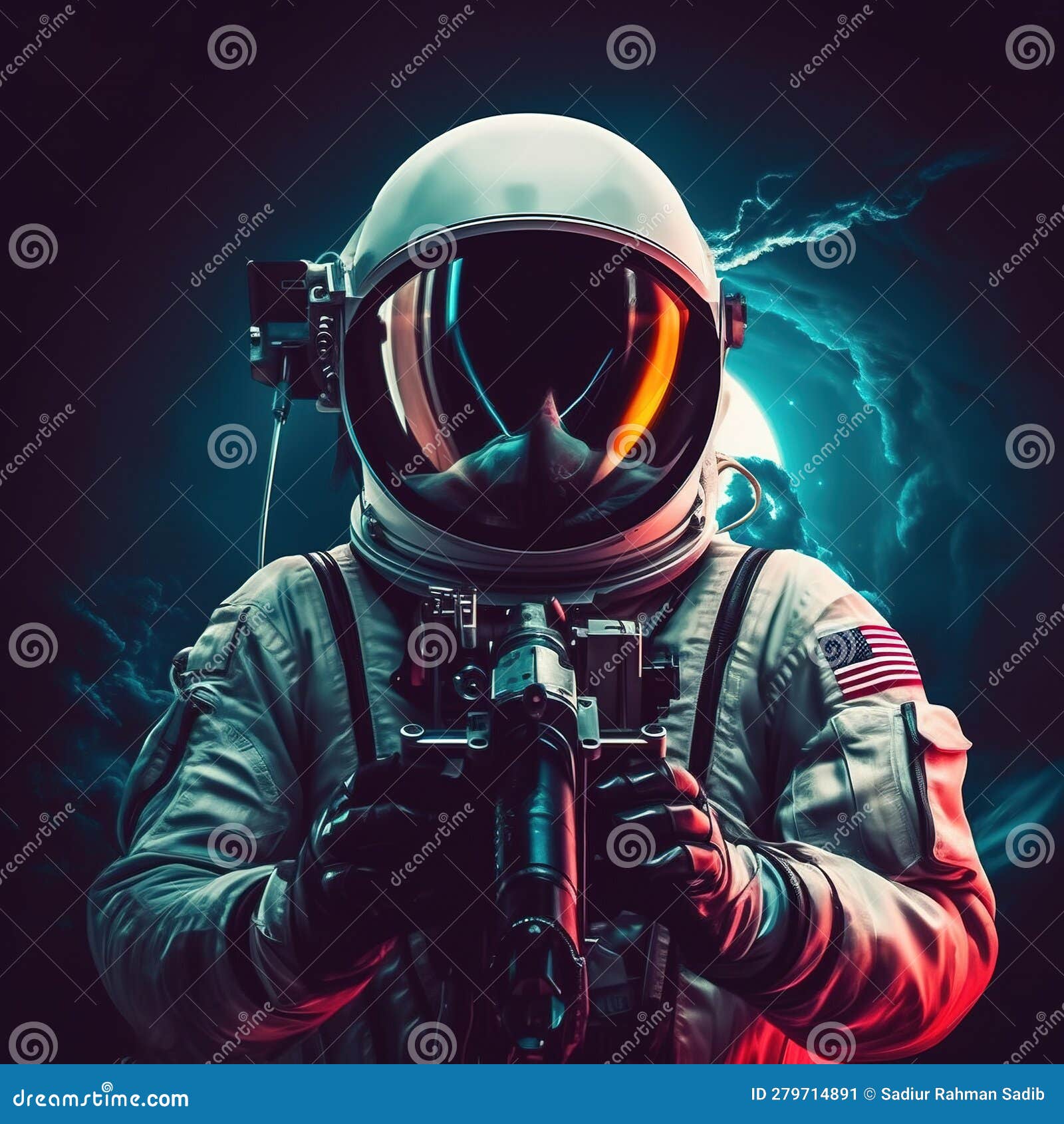 Astronaut in Space. the Art of Spaceman Stock Illustration ...
