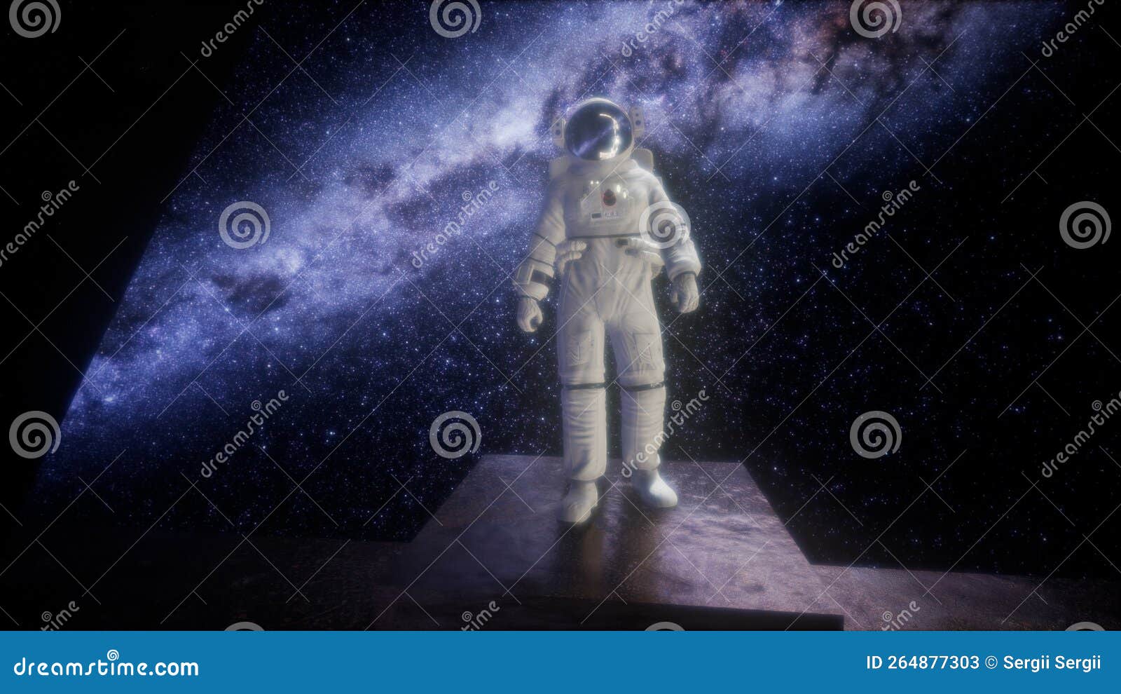 Astronaut on Space Base in Deep Space Stock Illustration - Illustration ...