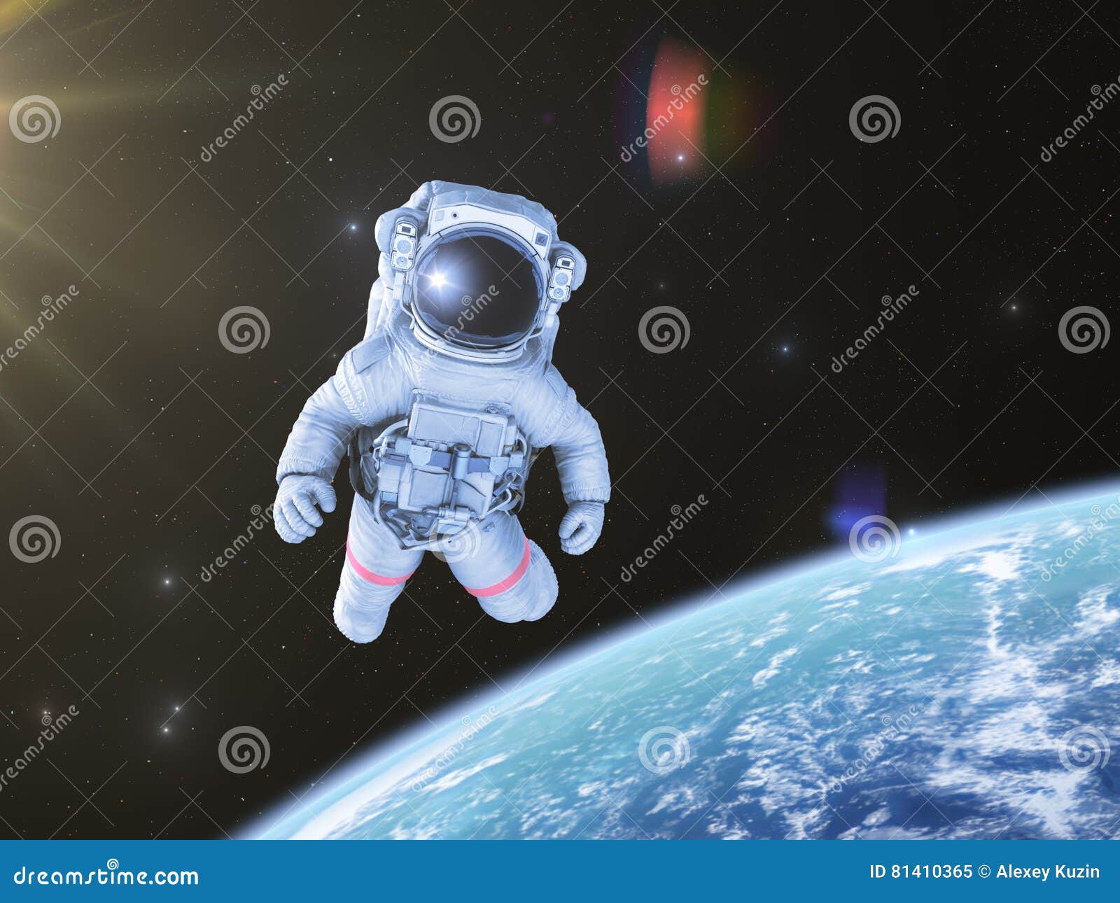 Astronaut in Space, 3d Render, Stock Image - Image of stars, spaceman ...
