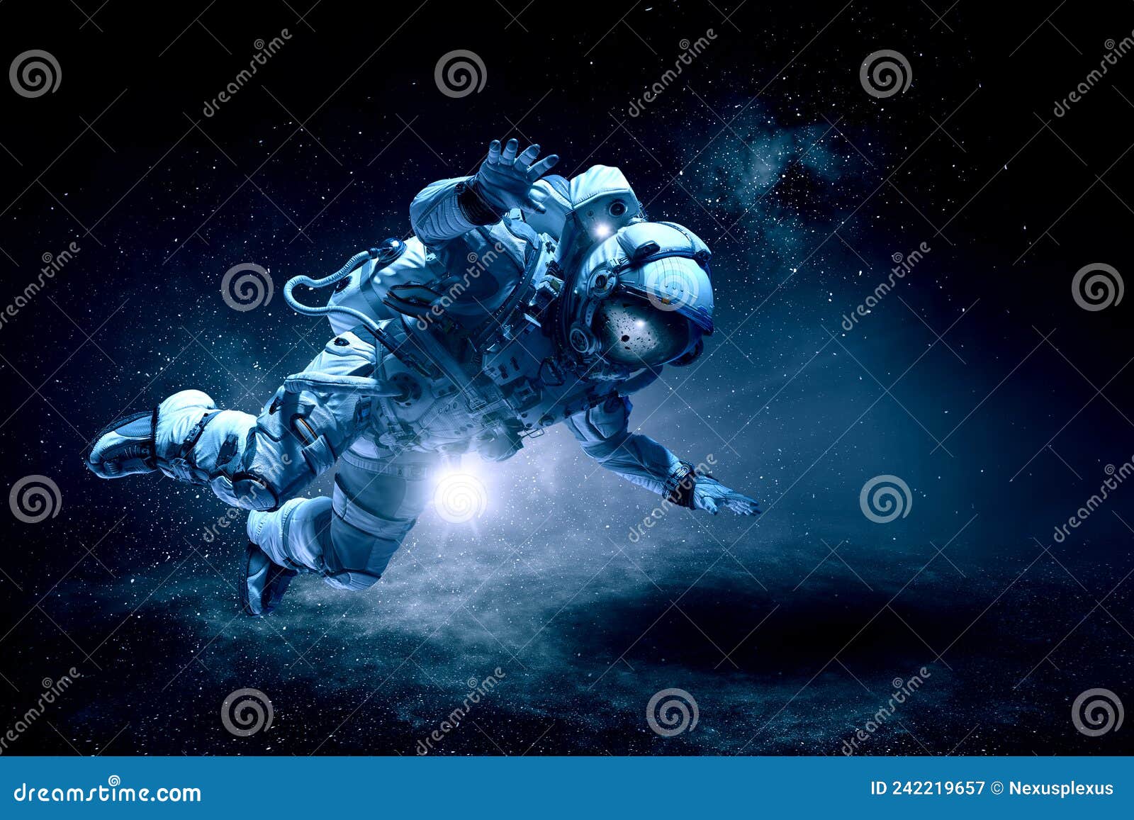 Astronaut and Space Exploration Theme. Stock Illustration ...